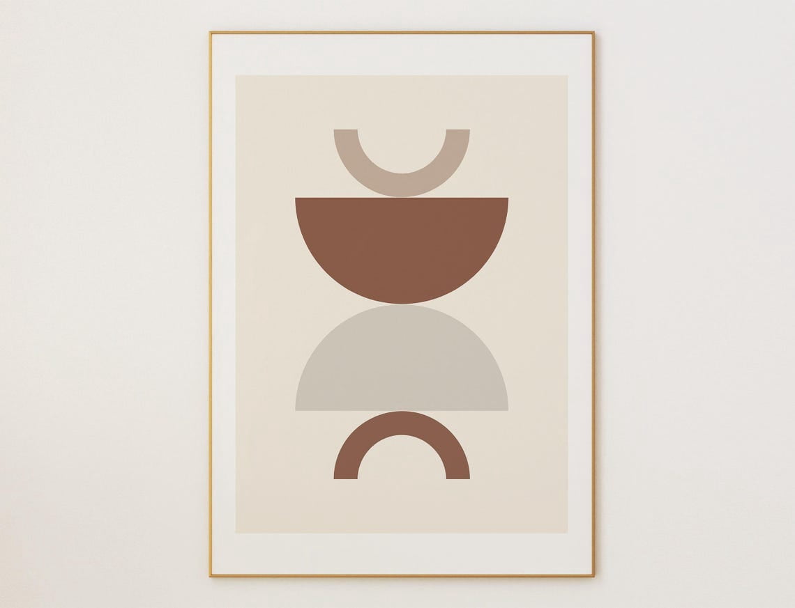 PosterArt Mid-Century Modern Geometric Print Poster Pastel Colors ...