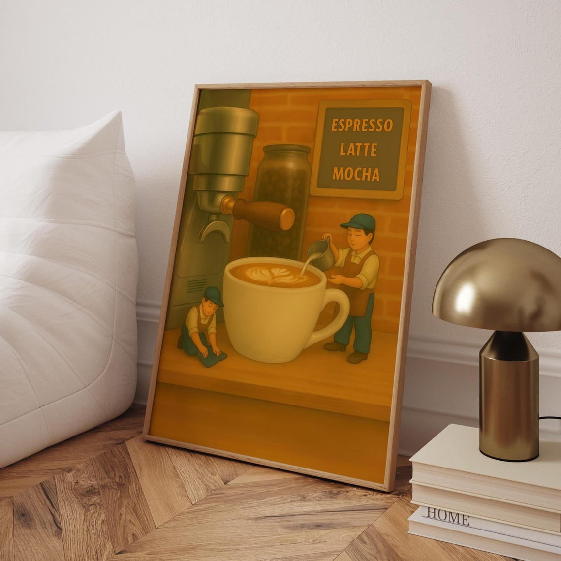PosterArt Mini Barista Coffee Poster Wall Art, Playful Latte Art ...