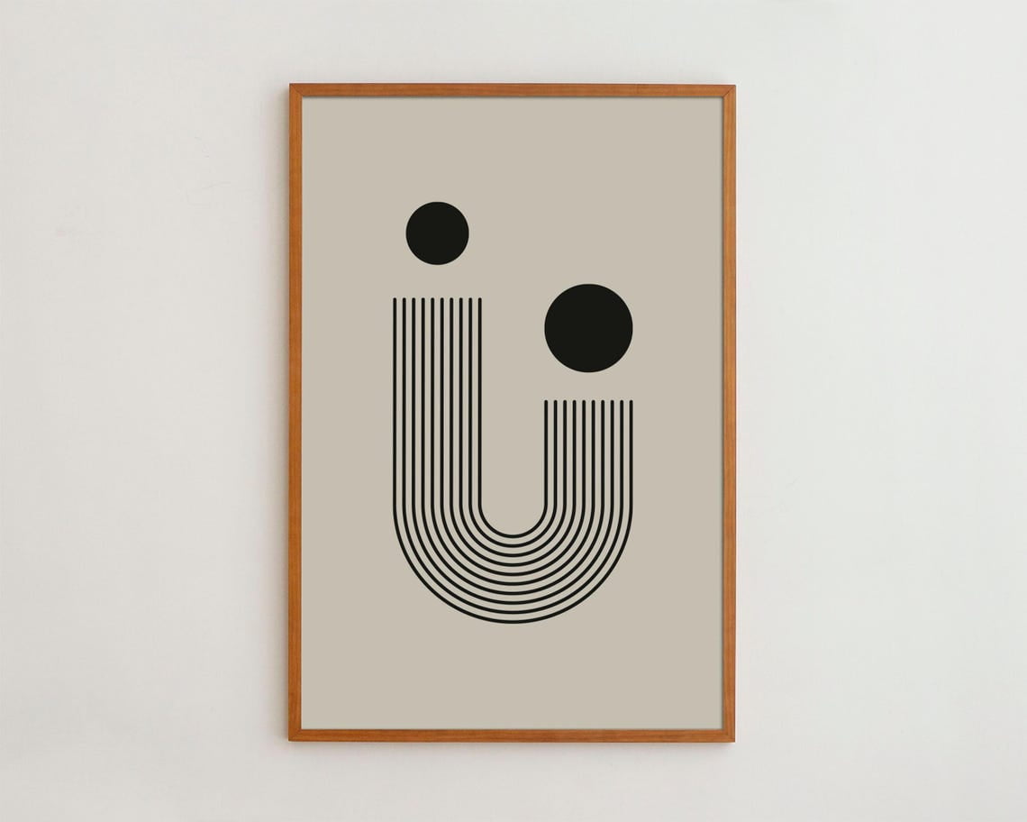 PosterArt Minimalist Line Art Print Poster Mid-Century Modern Design ...