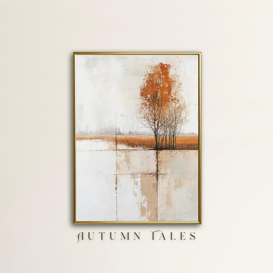 PosterArt Modern Abstract Fall Poster Wall Art Rustic Tree Field Print ...
