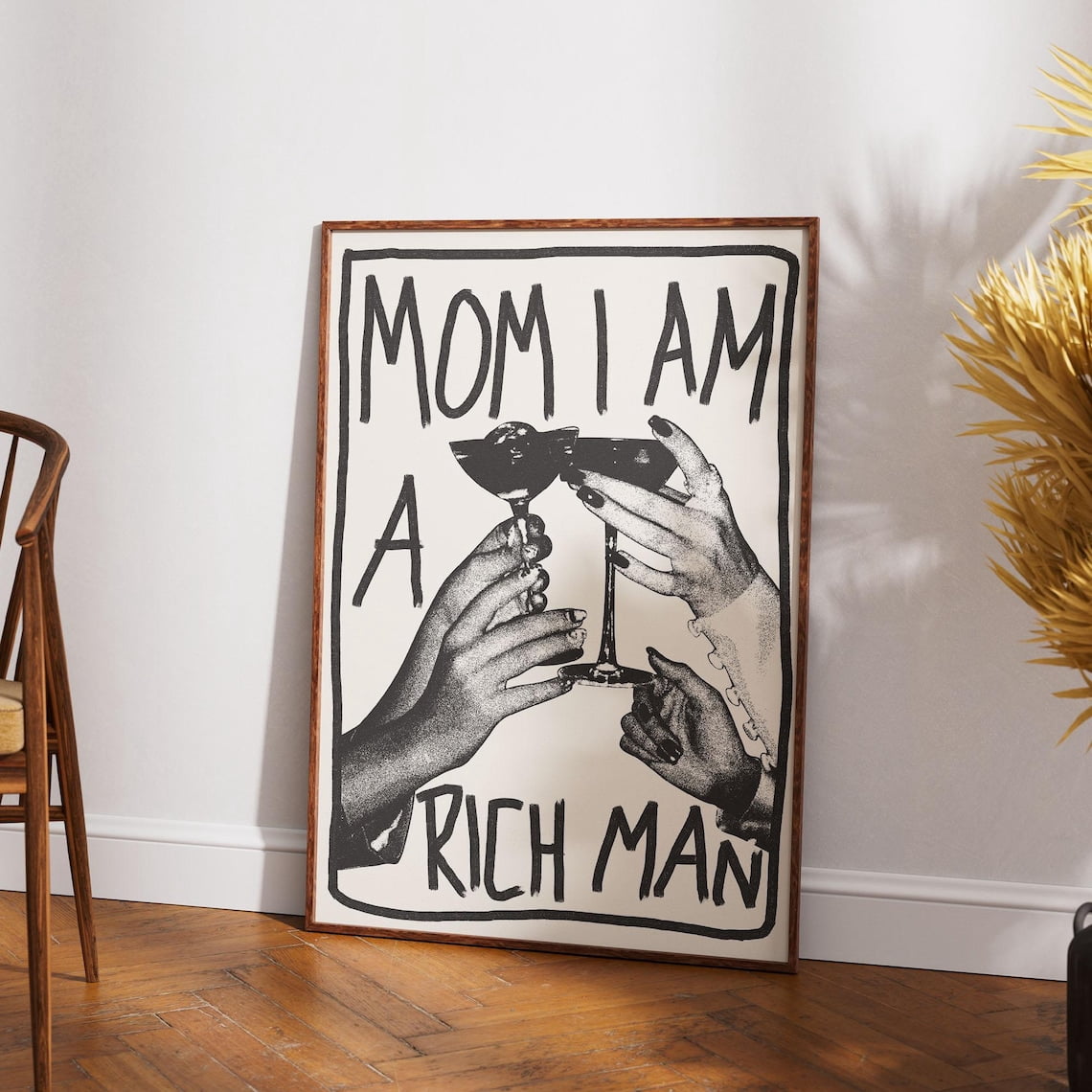 PosterArt Mom I Am a Rich Man Poster, Feminist Retro Wall Art Print ...