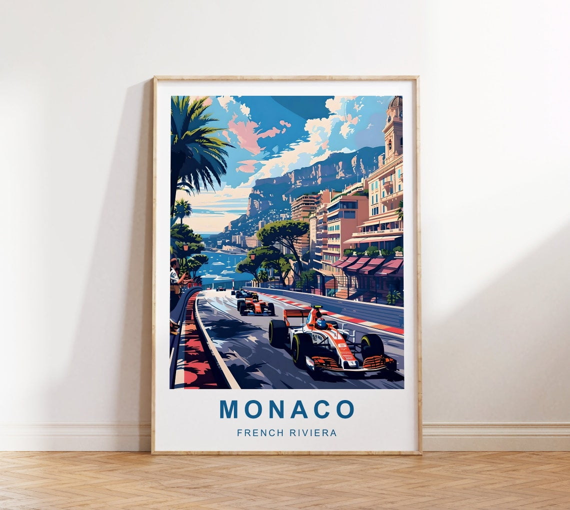 PosterArt Monaco Travel Poster Monaco Print Monaco Poster Motor Racing ...