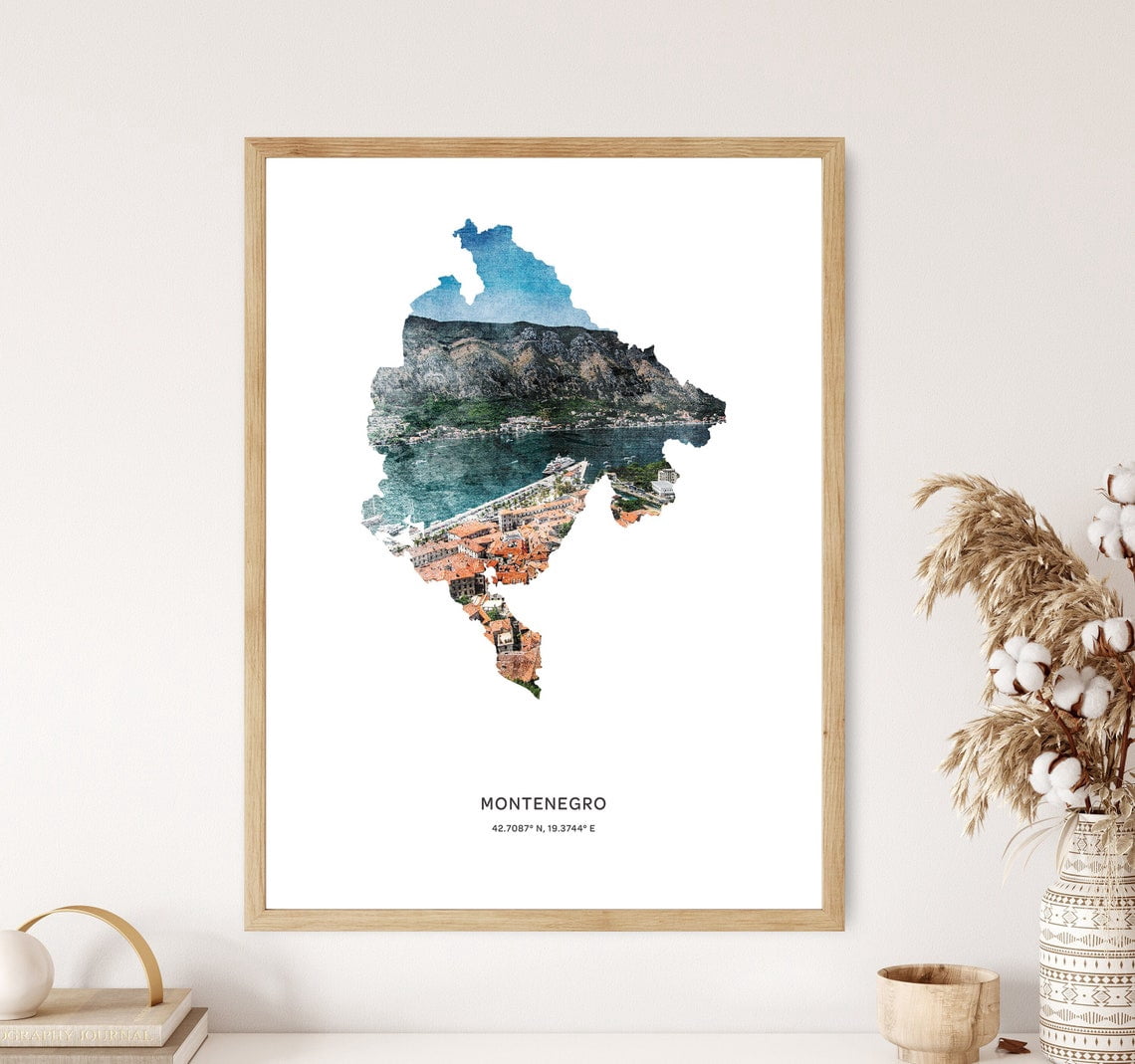 PosterArt Montenegro Print, Montenegro Poster, Montenegro Map Art, Map ...
