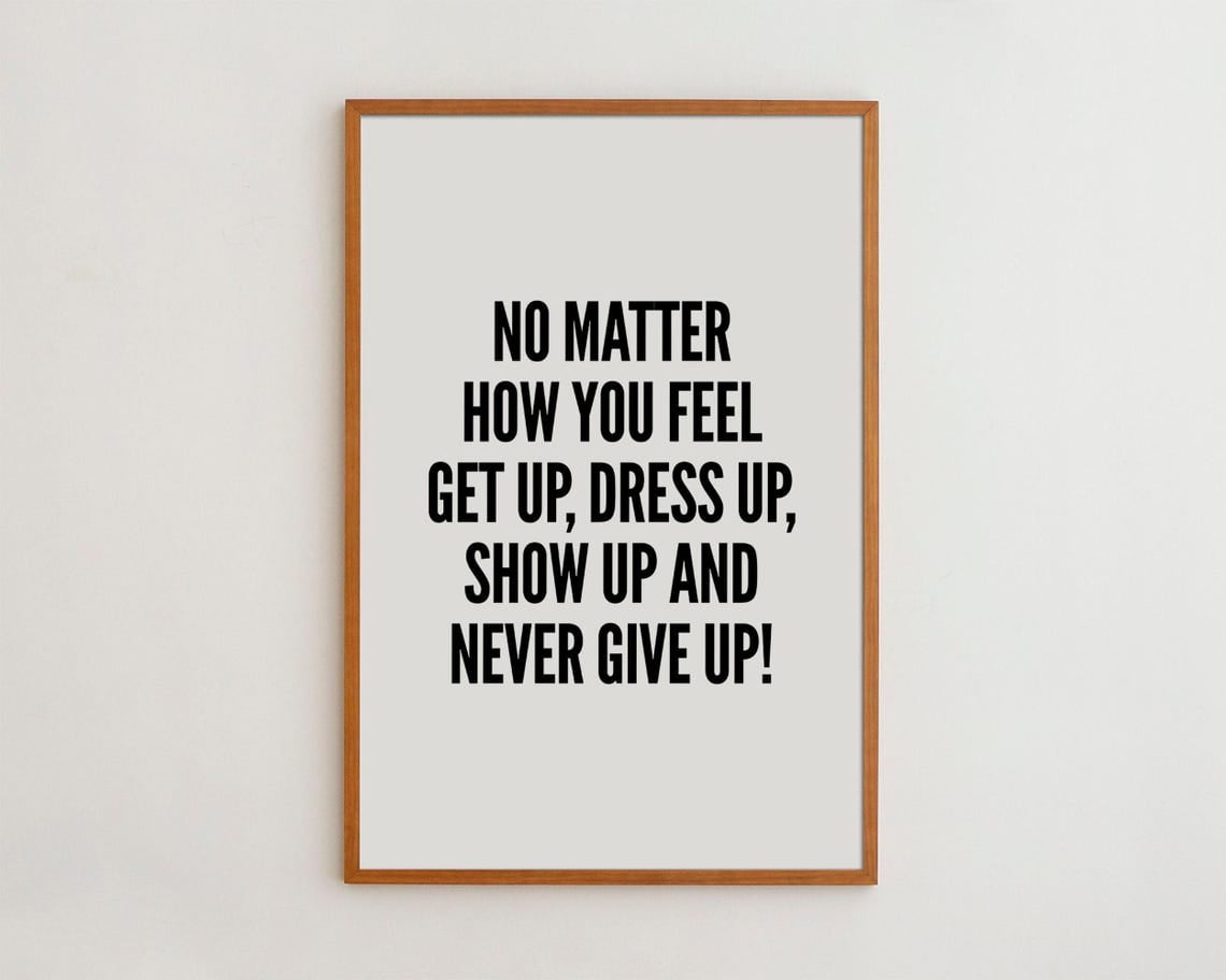 PosterArt Motivational Quote Print Poster Never Give Up Typography ...