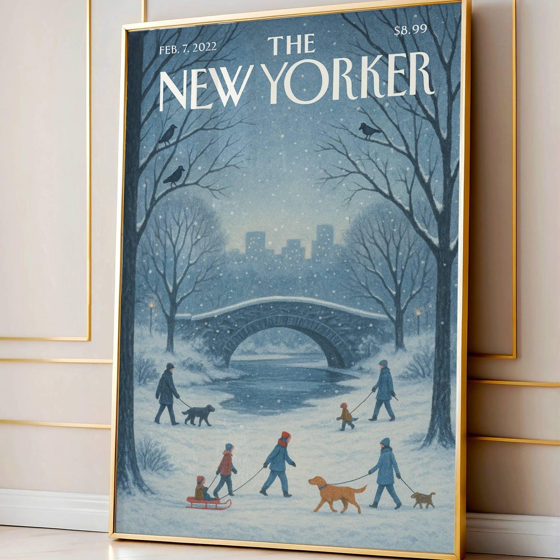 PosterArt NYC Winter Holiday Poster Variant, Vintage New Yorker Print ...