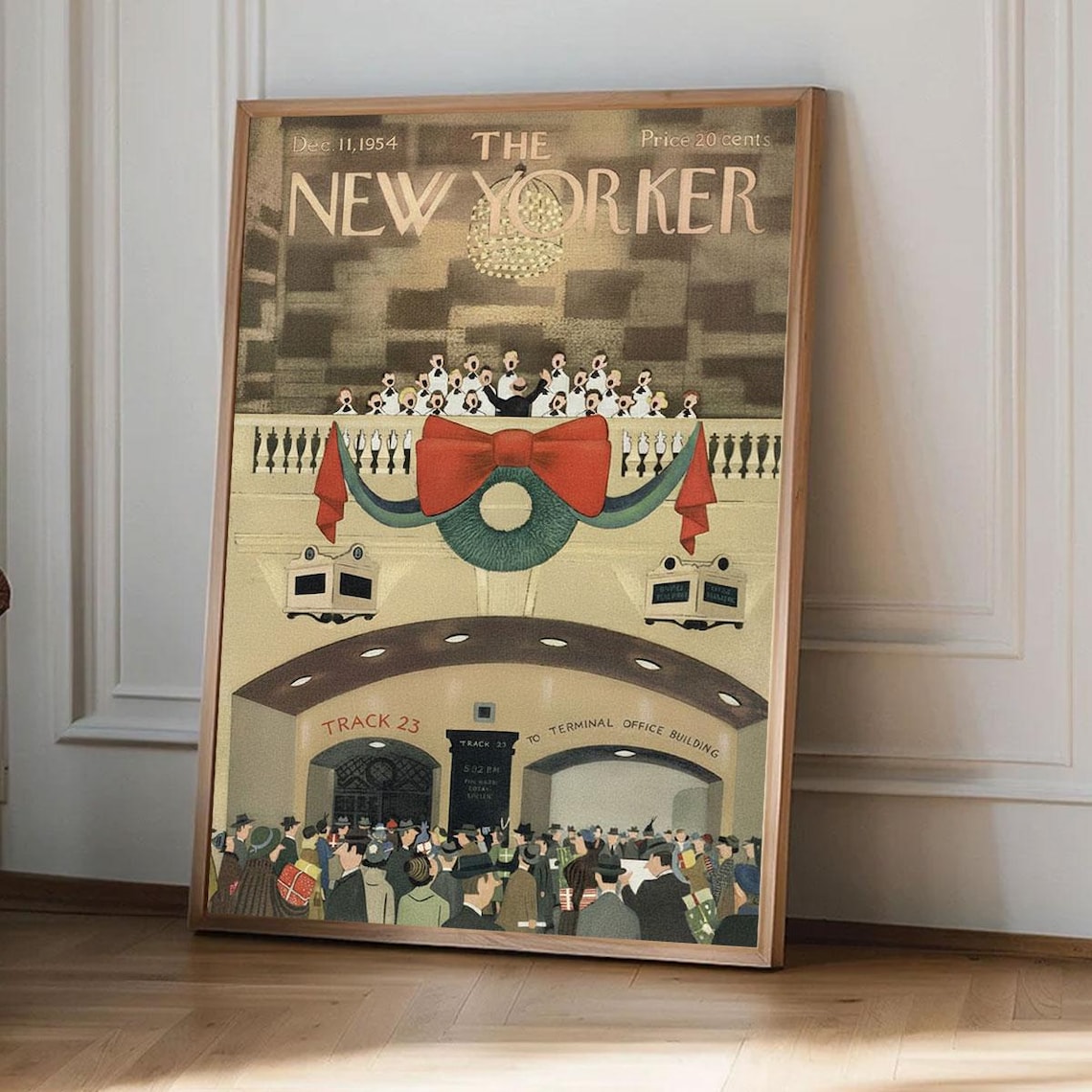 PosterArt New Yorker 1954 Poster, Retro Train Station Holiday Wall Art ...