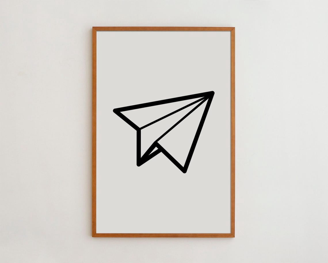 PosterArt Paper Airplane Print Poster Minimalist Black and White ...