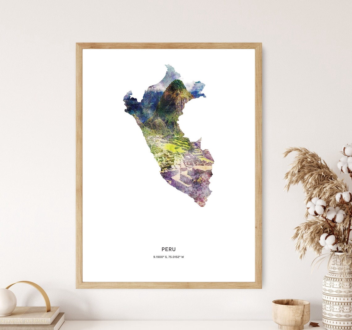 PosterArt Peru Print, Peru Poster, Peru Map Art, Map of Peru, 12x18 ...