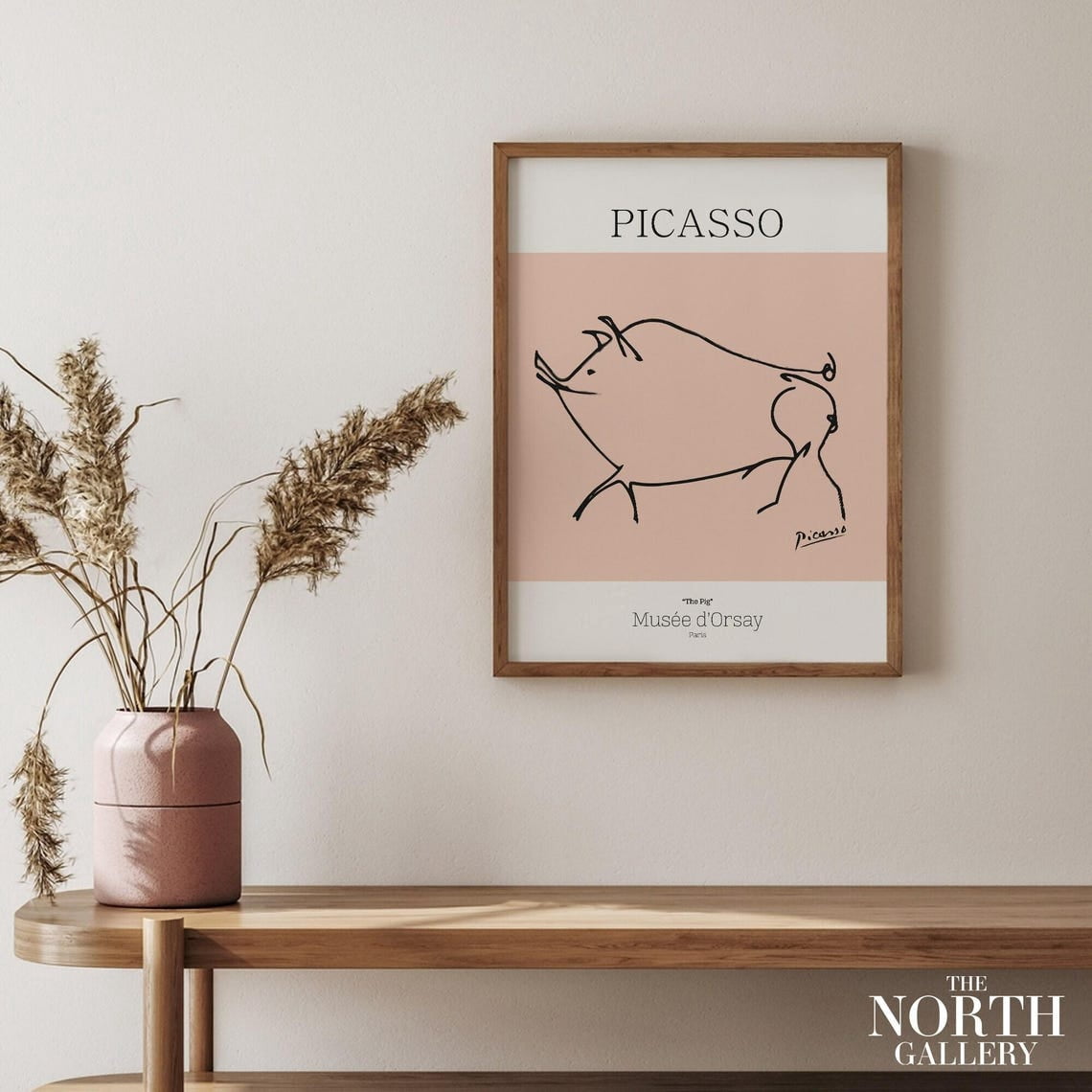 PosterArt Picasso Poster Print, THE PIG, Picasso Line Art Poster ...