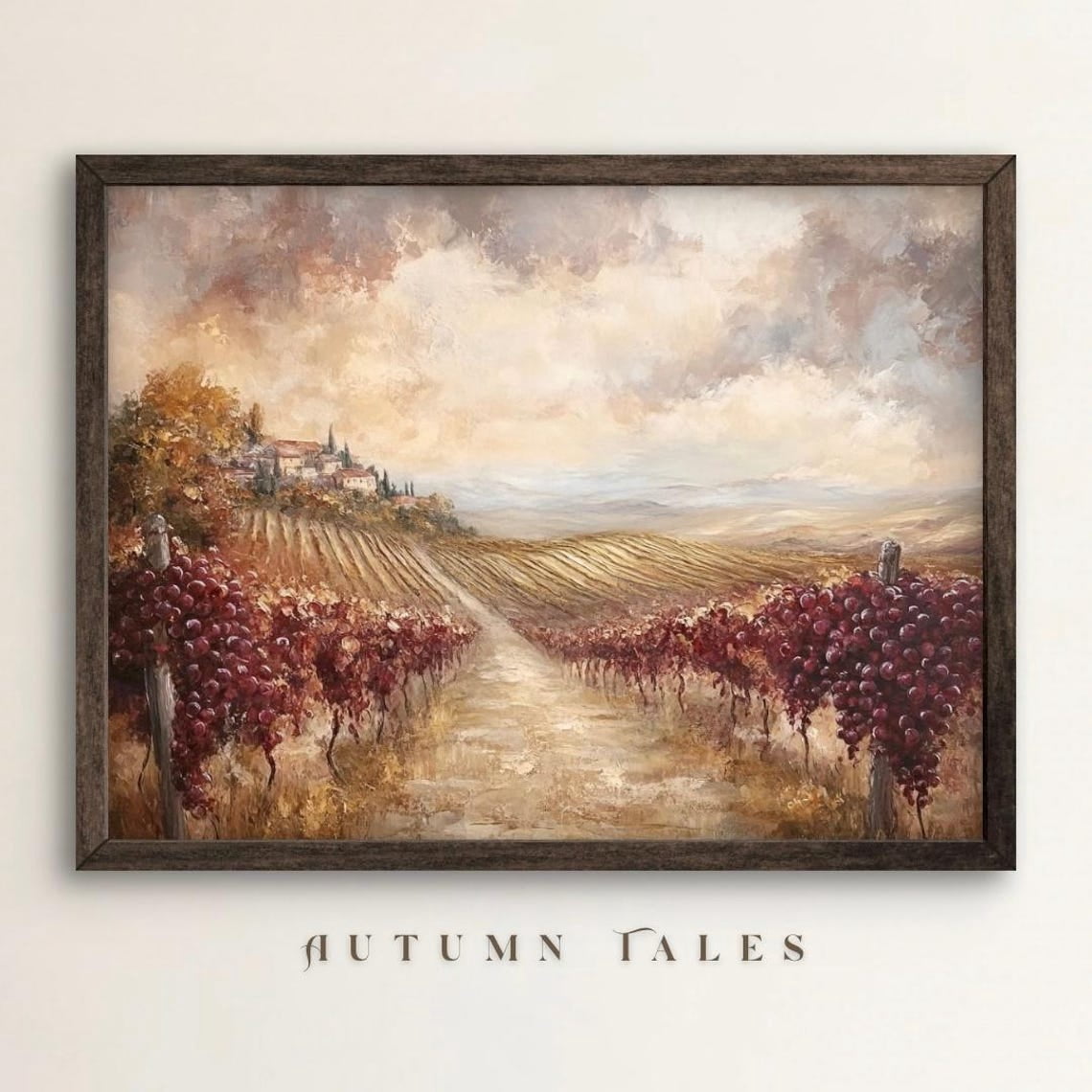 PosterArt Red Vineyard Poster Wall Art Moody Farmhouse Landscape Print ...