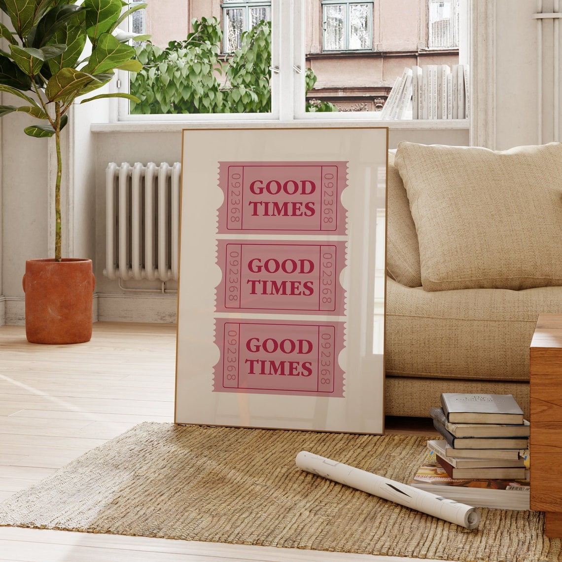 PosterArt Retro Good Times Ticket Poster, Trendy Bar Cart Art, 8x12 ...
