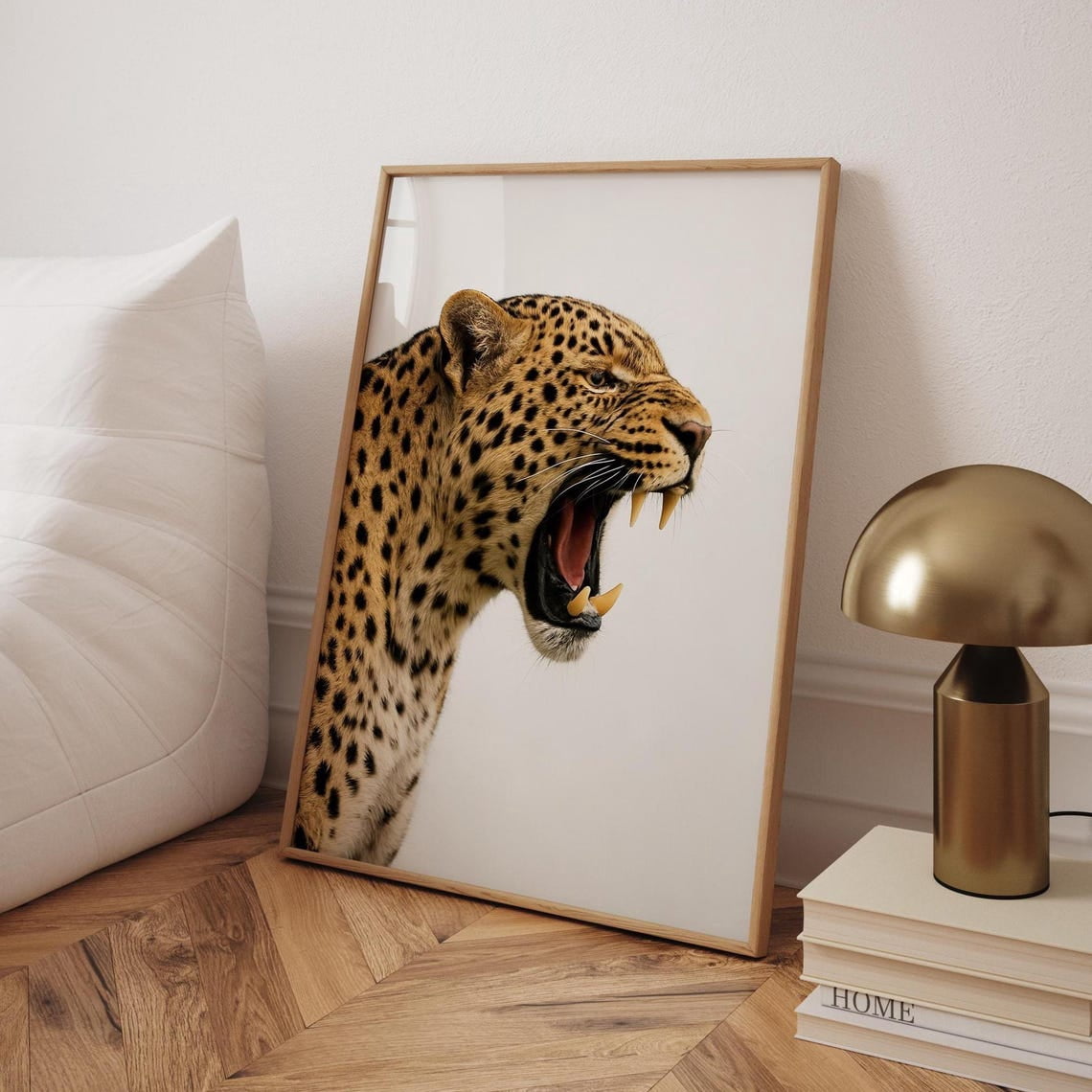 PosterArt Roaring Leopard Poster Wall Art, Fashion-Inspired Safari ...