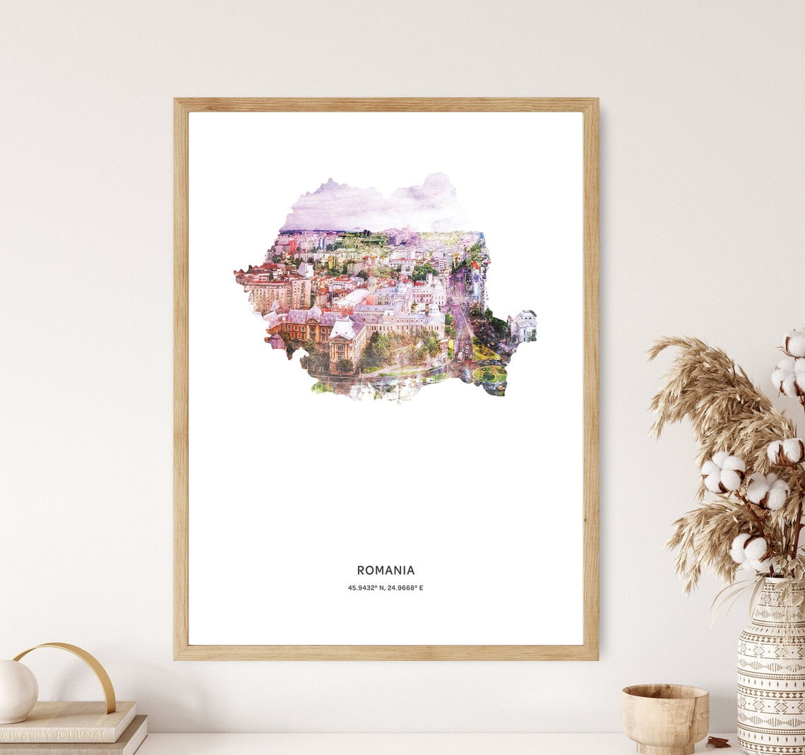 PosterArt Romania Print, Romania Poster, Romania Map Art, Map of ...