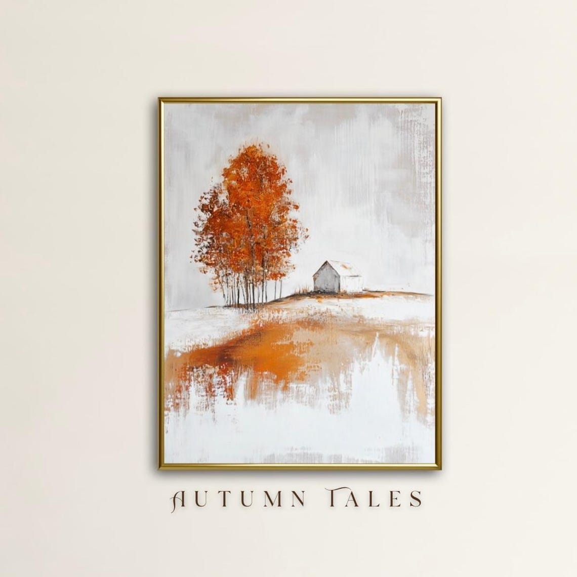PosterArt Rustic French Country Barn Poster, Modern Minimalist Autumn ...