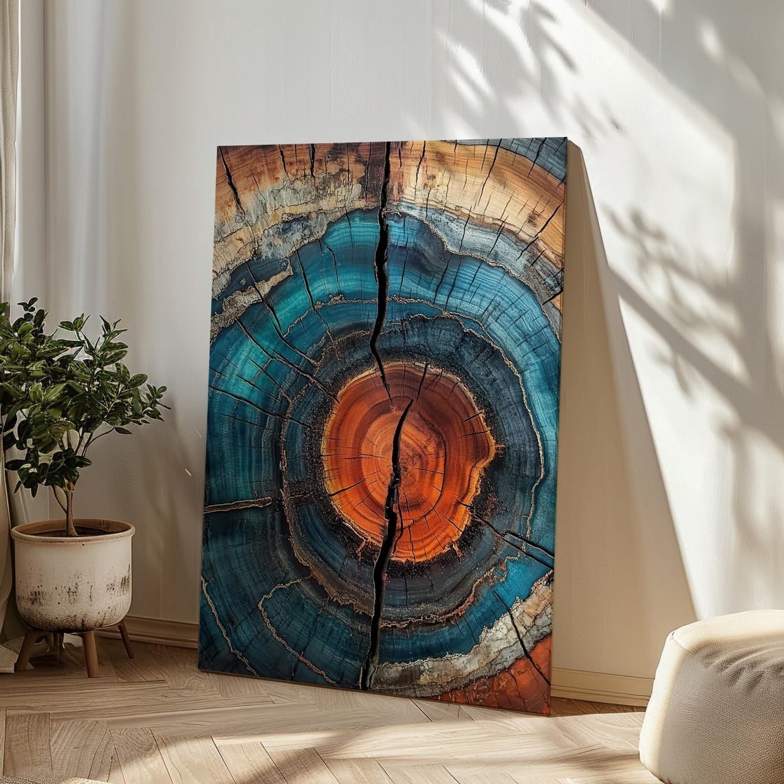 PosterArt Rustic Tree Rings Poster Wall Art, Modern Nordic Abstract ...