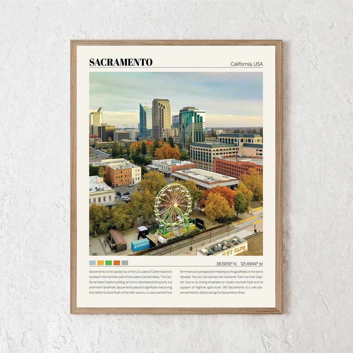 PosterArt Sacramento Print, Sacramento Wall Art, Sacramento Poster ...