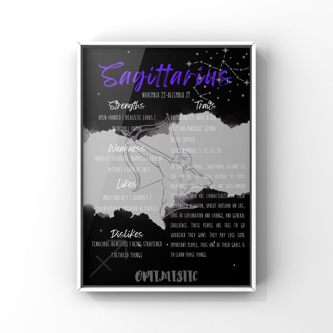 PosterArt Sagittarius Poster, Zodiac Art, Astrology, Star Sign Poster ...