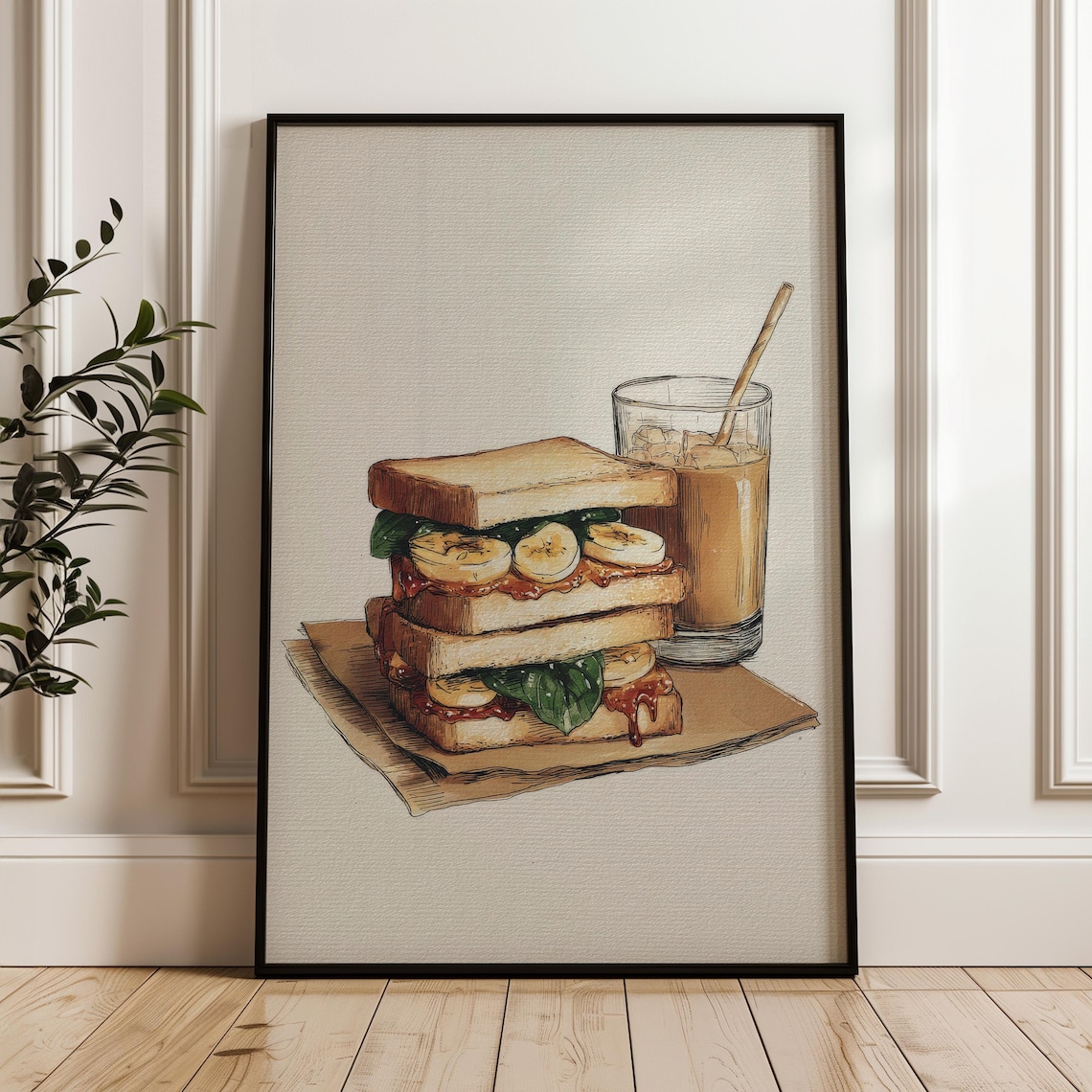 PosterArt Sandwich Poster, Hand-Drawn Food Illustration Wall Art Print ...