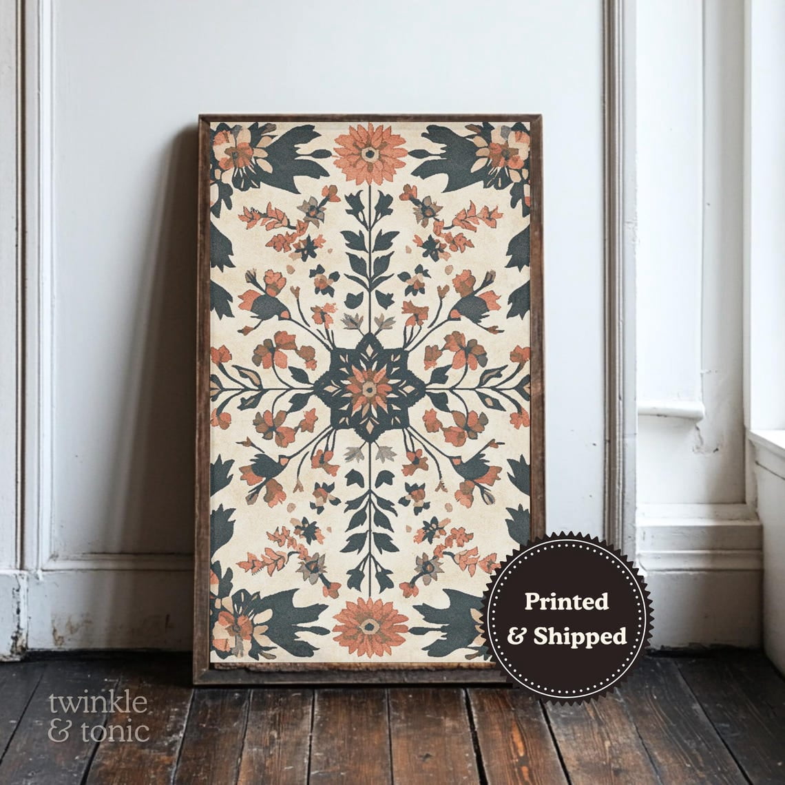 PosterArt Scandinavian Art Print Vintage Hygge Textile Poster Rustic ...