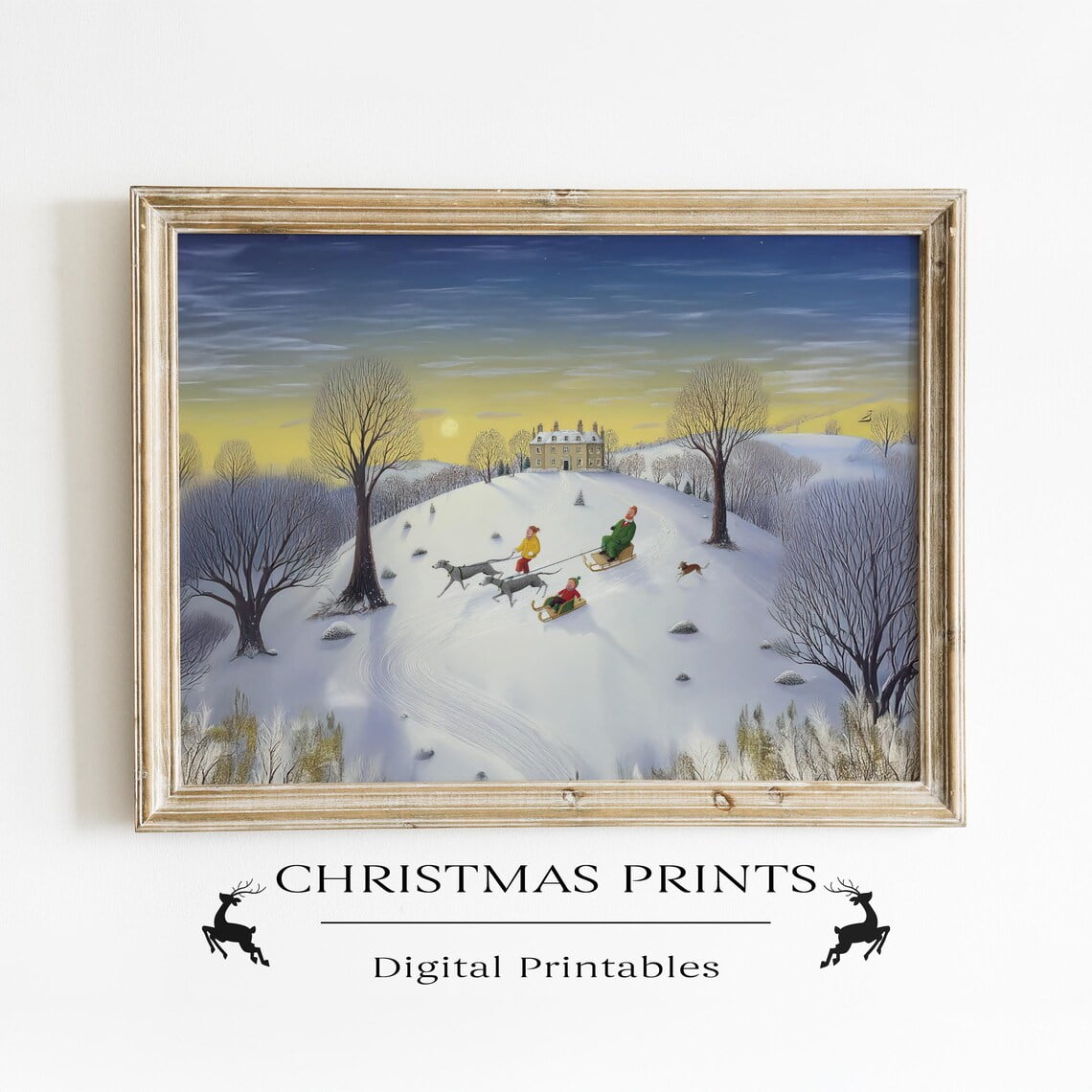 PosterArt Snowy Winter Scene Poster Wall Art, Rustic Landscape ...