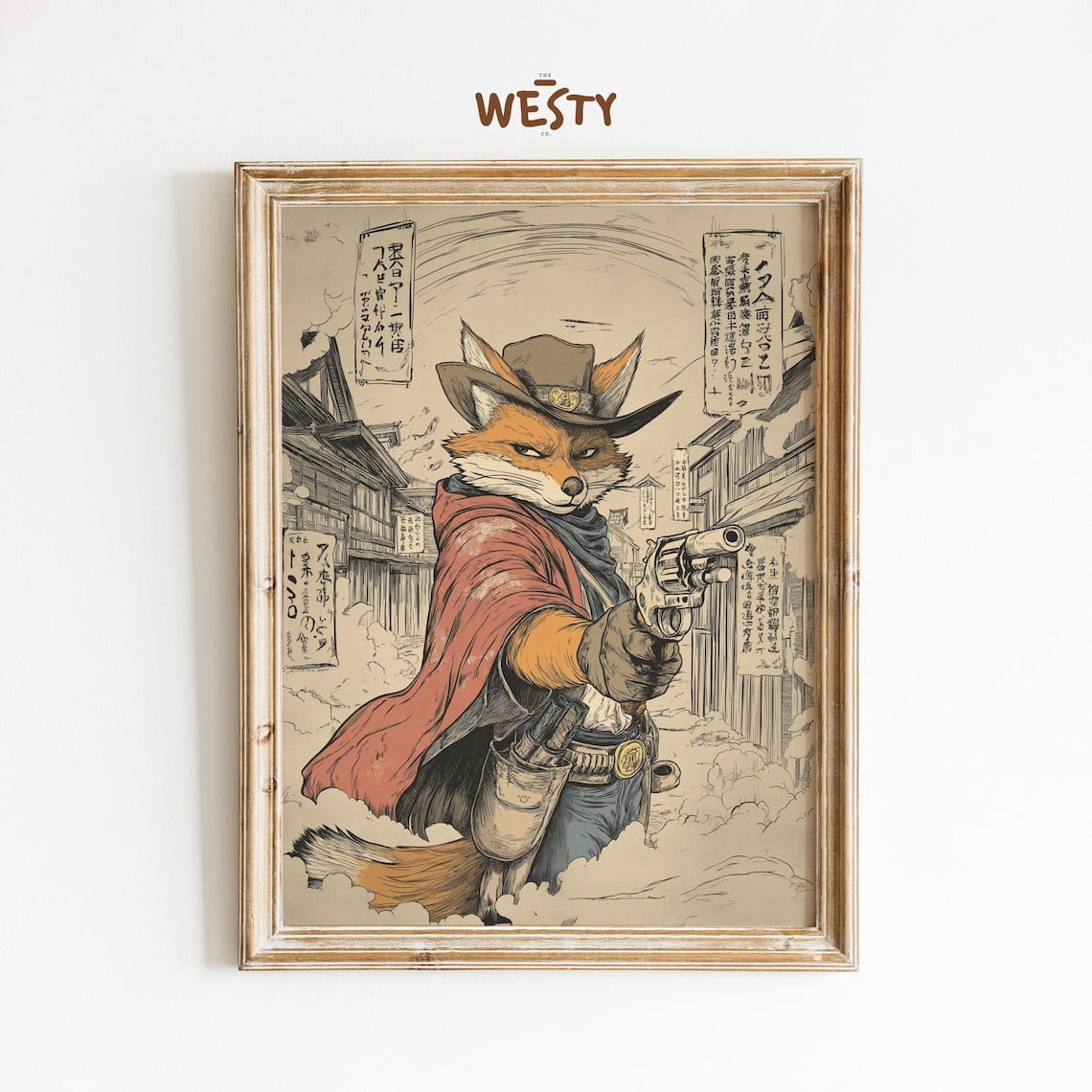 PosterArt The Ronin Fox Wild West Samurai Art Gunslinger Yokai Poster ...