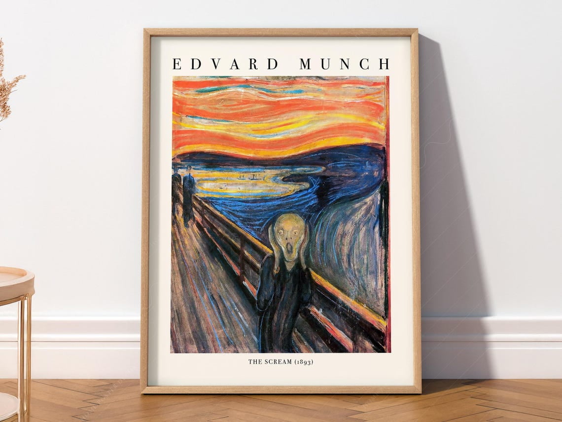 PosterArt The Scream Poster Edvard Munch Inspired Expressionist Wall ...