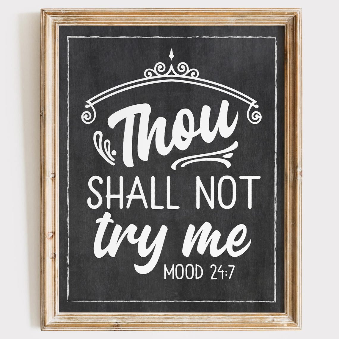 PosterArt Thou Shall Not Try Me Art Print Chalkboard Style Religious ...