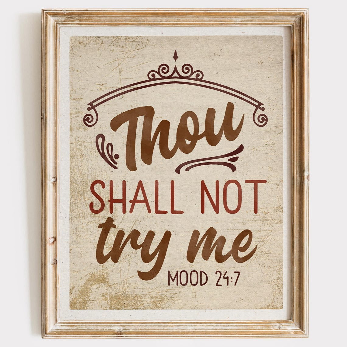 PosterArt Thou Shall Not Try Me Art Print Christian Wall Décor for Home ...