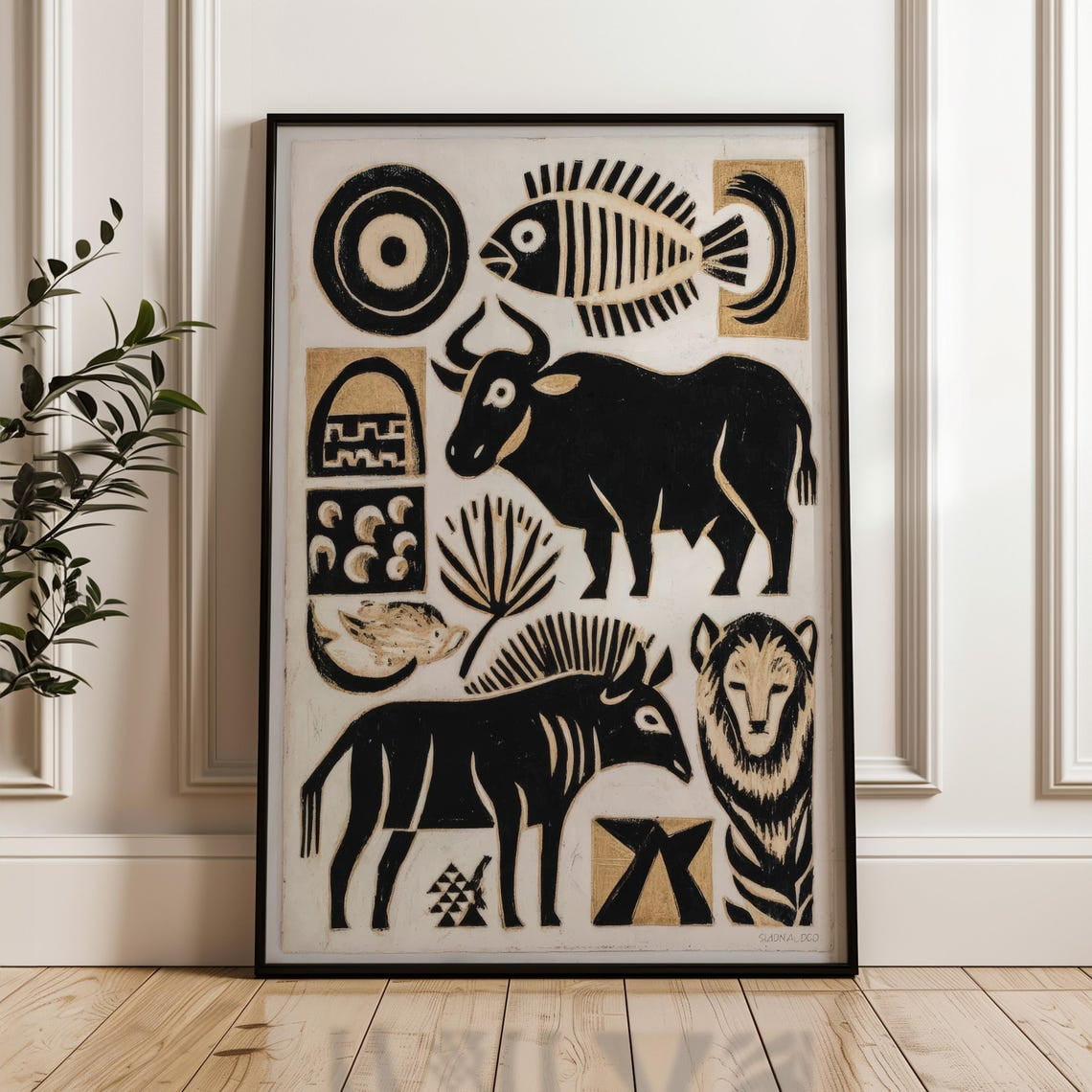 PosterArt Traditional Mexican Animal Collection Poster, Black and Gold ...