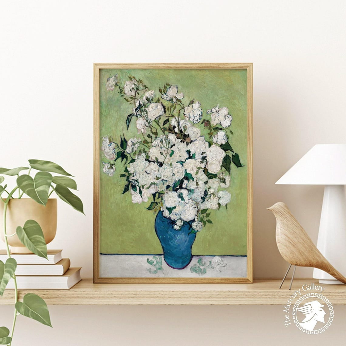 PosterArt Vincent Van Gogh White Roses Poster, Van Gogh Flower Art ...