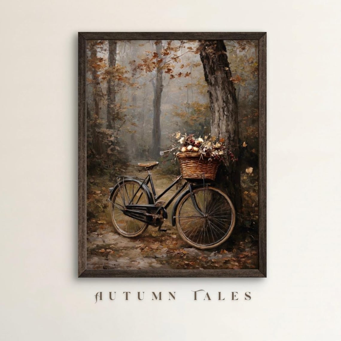 PosterArt Vintage Bicycle in Autumn Forest Poster, Cozy Moody Fall ...