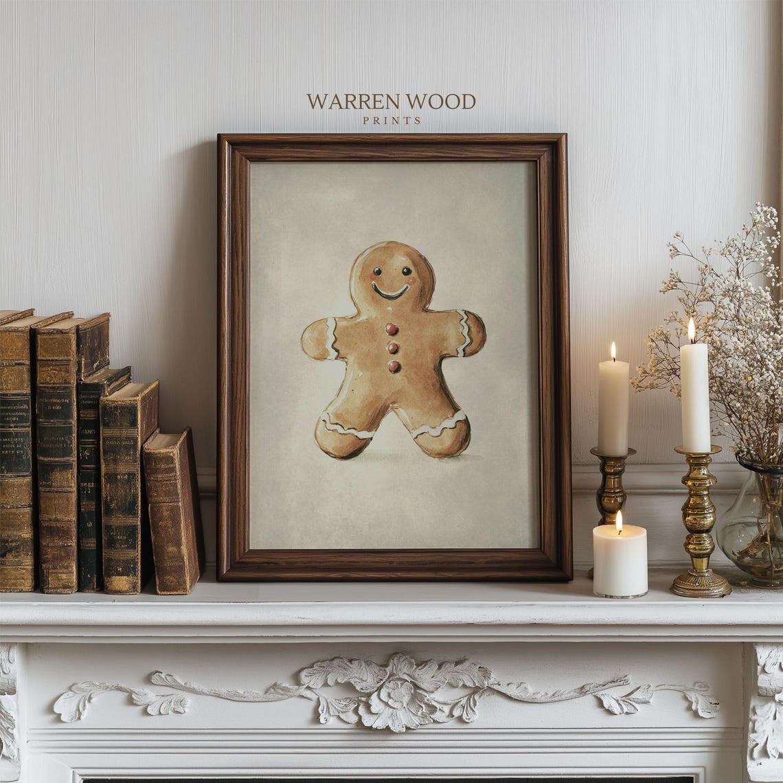 PosterArt Vintage Gingerbread Man Poster, Whimsical Holiday Wall Art ...