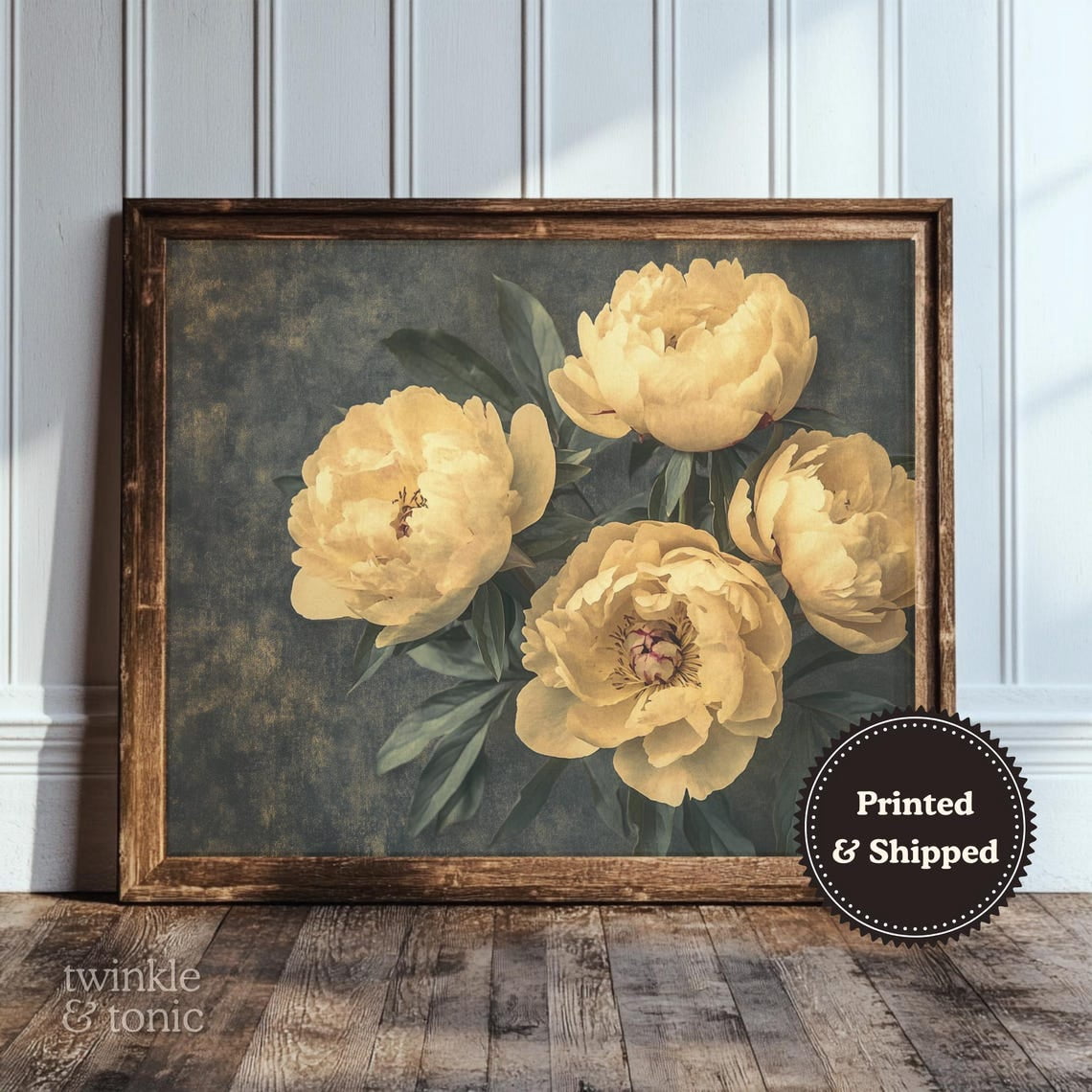 PosterArt Vintage Peonies Art Print Dark Academia Wall Décor Moody ...