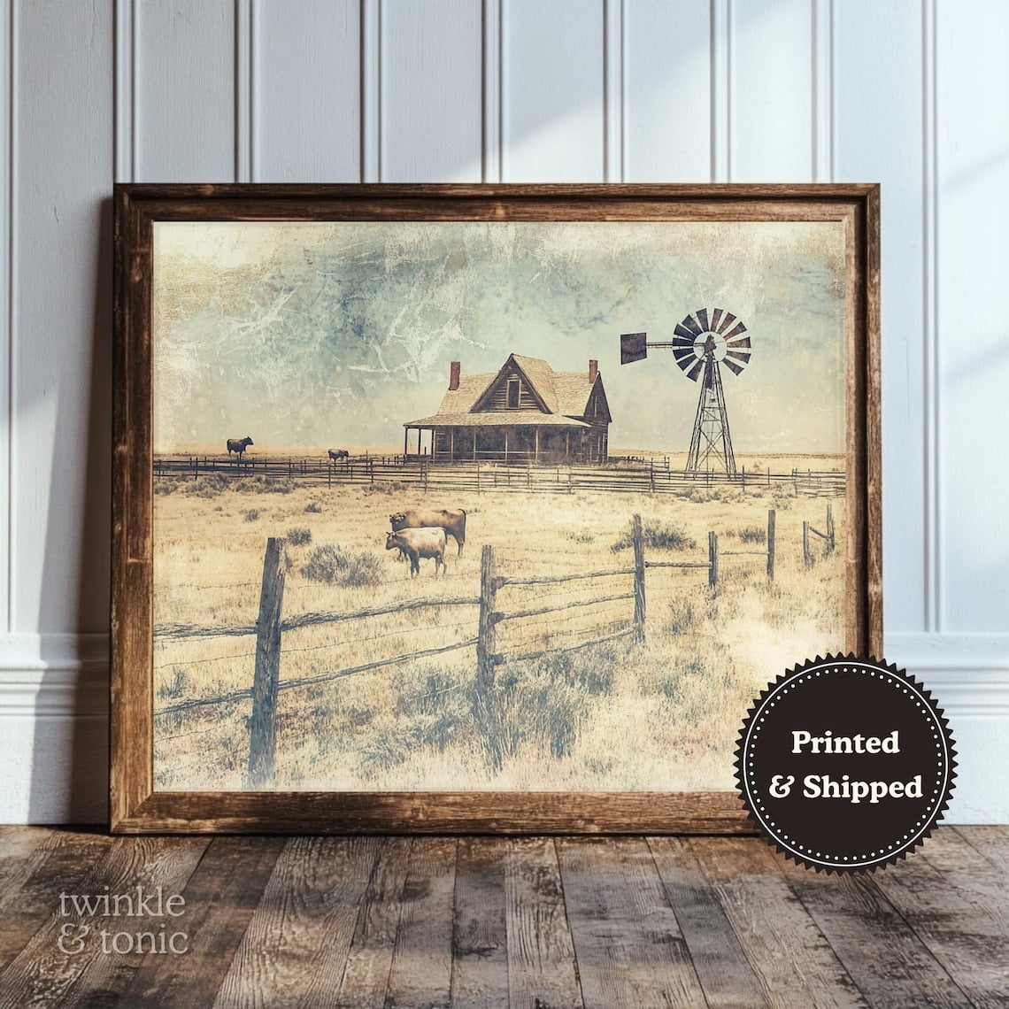 PosterArt Vintage Ranch Art Print Rustic Farmhouse Wall Décor Western ...