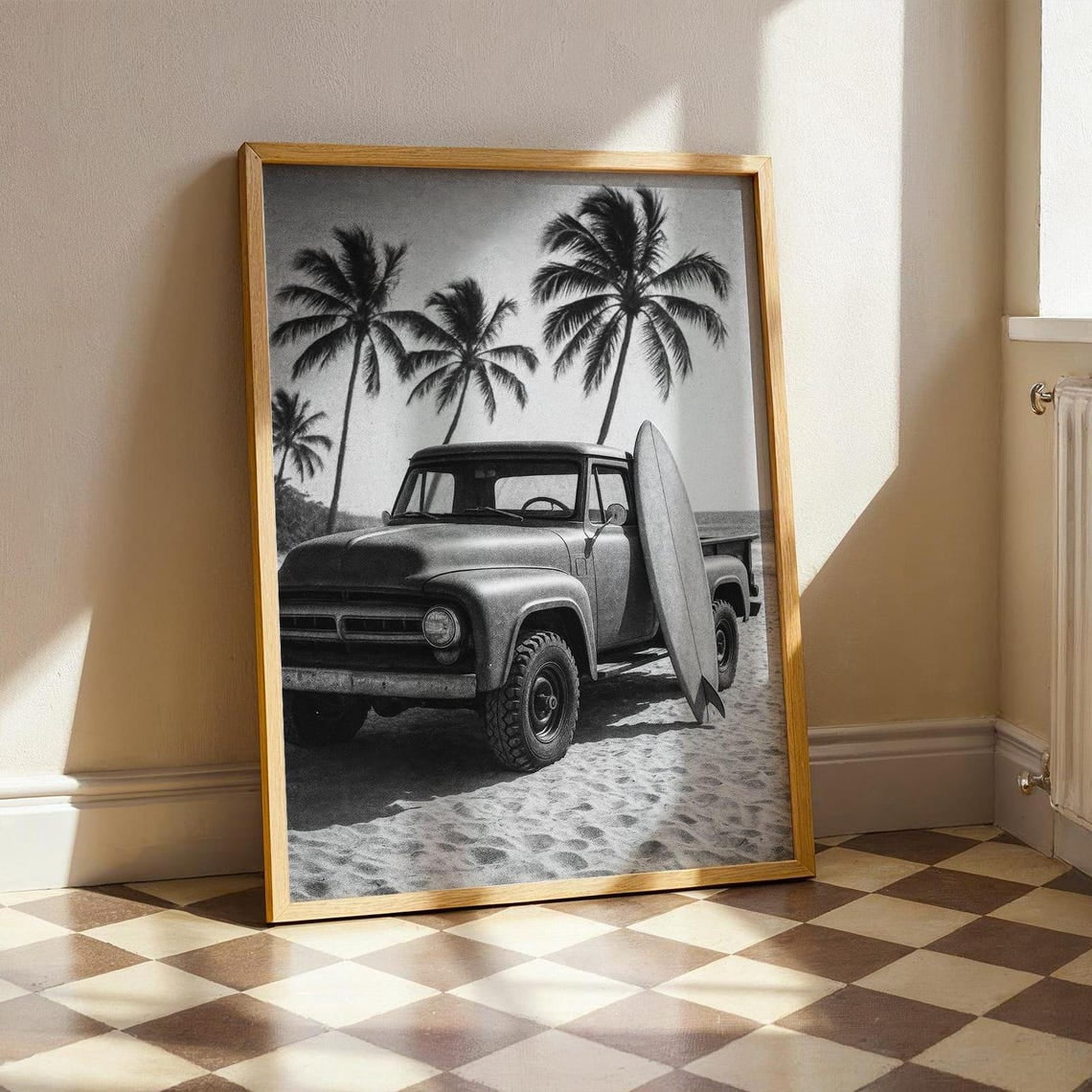 PosterArt Vintage Surf Truck Poster, Retro Beach Wall Art, Classic ...