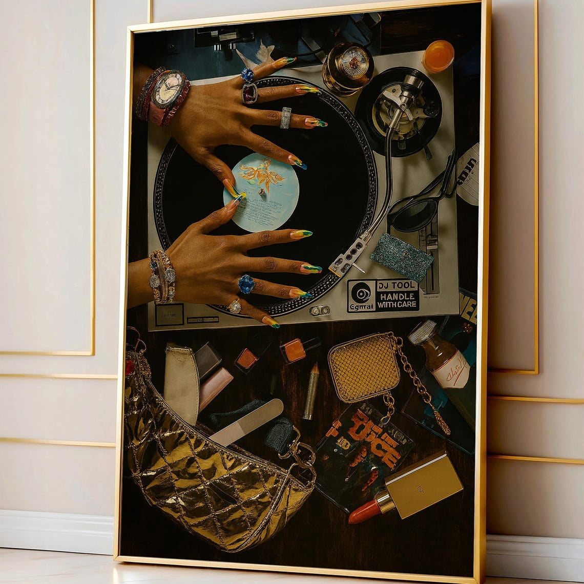 PosterArt Vinyl Record Music Poster, Black Woman DJ Turntable Printable ...