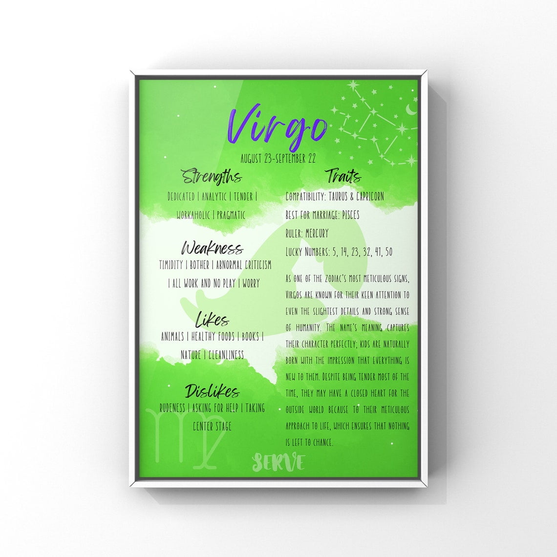 PosterArt Virgo Poster, Zodiac Art, Astrology, Star Sign Poster ...