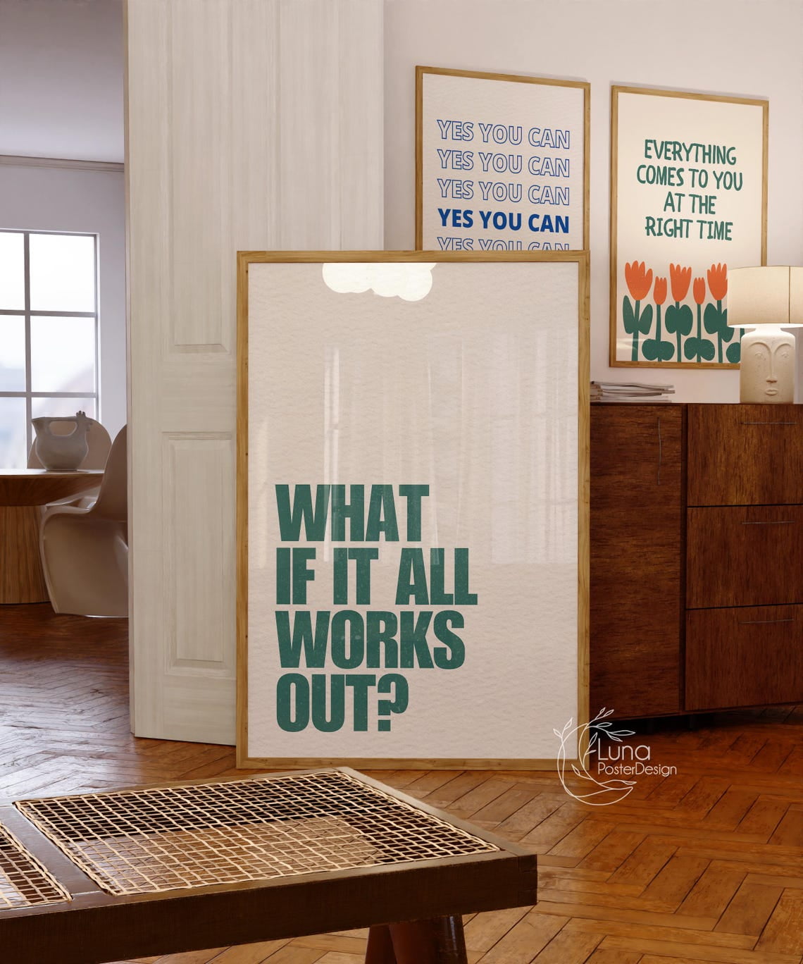 PosterArt What If It All Works Out Art Print Green Retro Poster ...