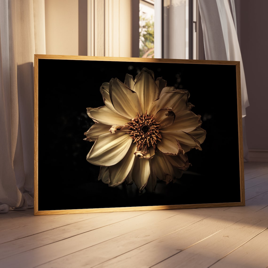 PosterArt Wilting Dahlia Poster Wall Art, Botanical Photography ...