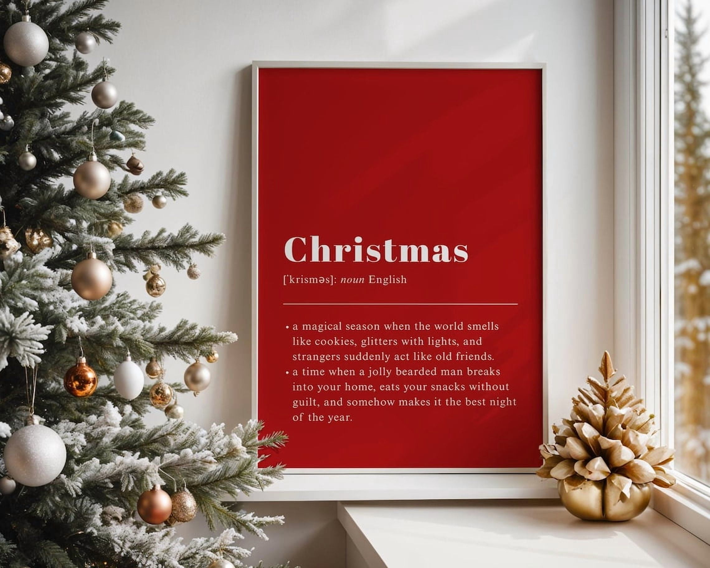 PosterArt Winter Holiday Definition Art Print Red Holiday Typography ...