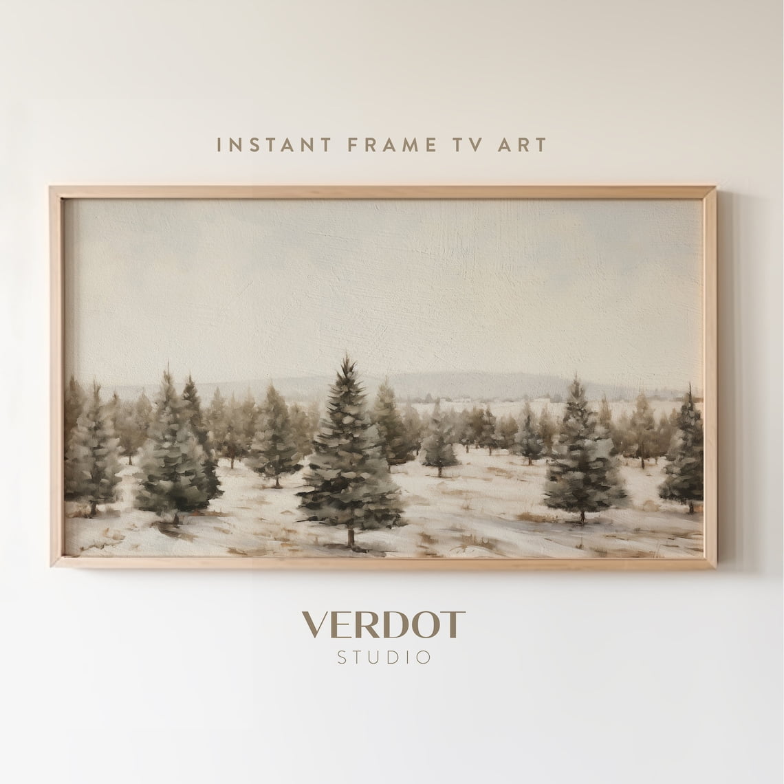 PosterArt Winter Tree Farm Art Print Cozy Country Landscape Poster ...