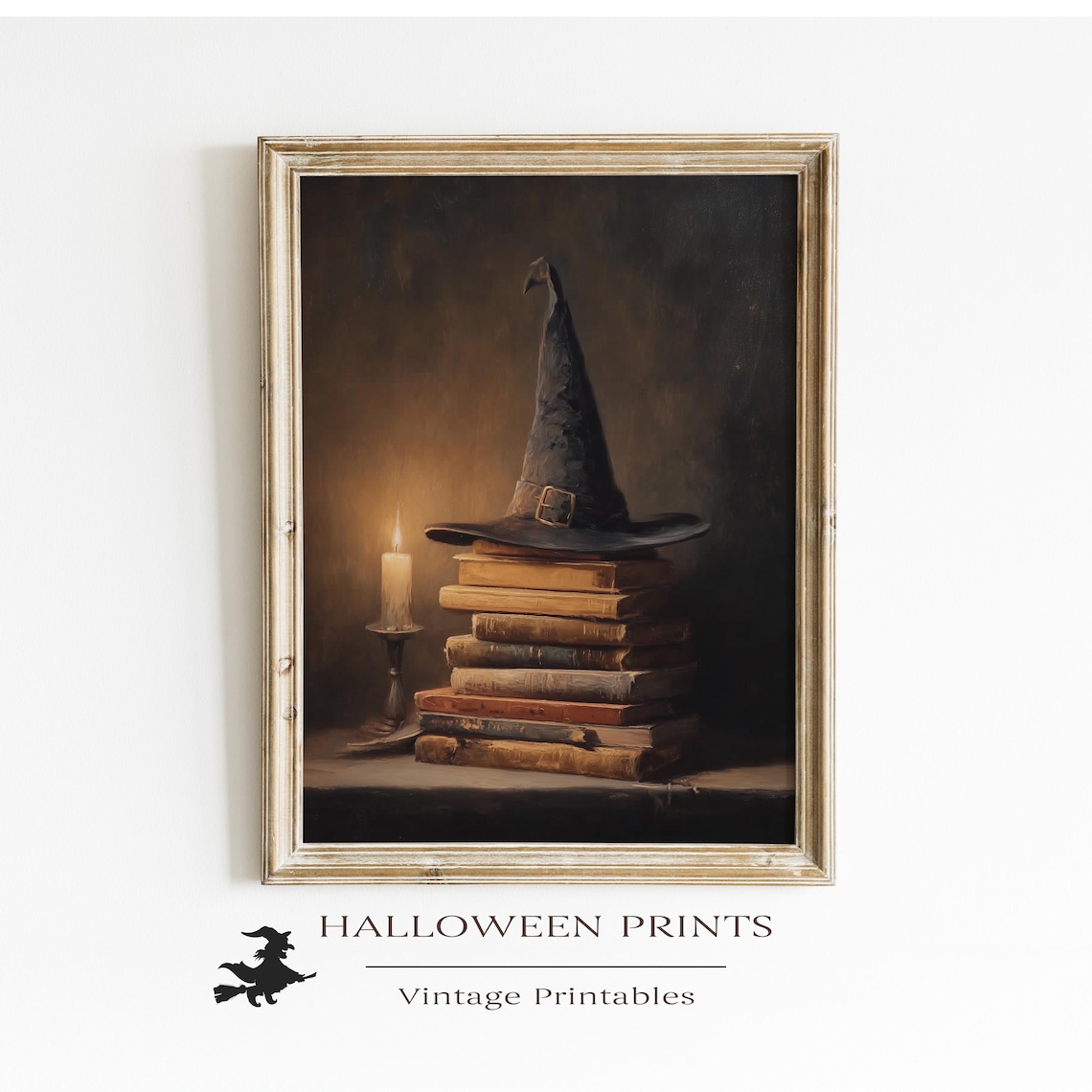 PosterArt Witch Hat And Books Poster Wall Art, Gothic Dark Academia ...
