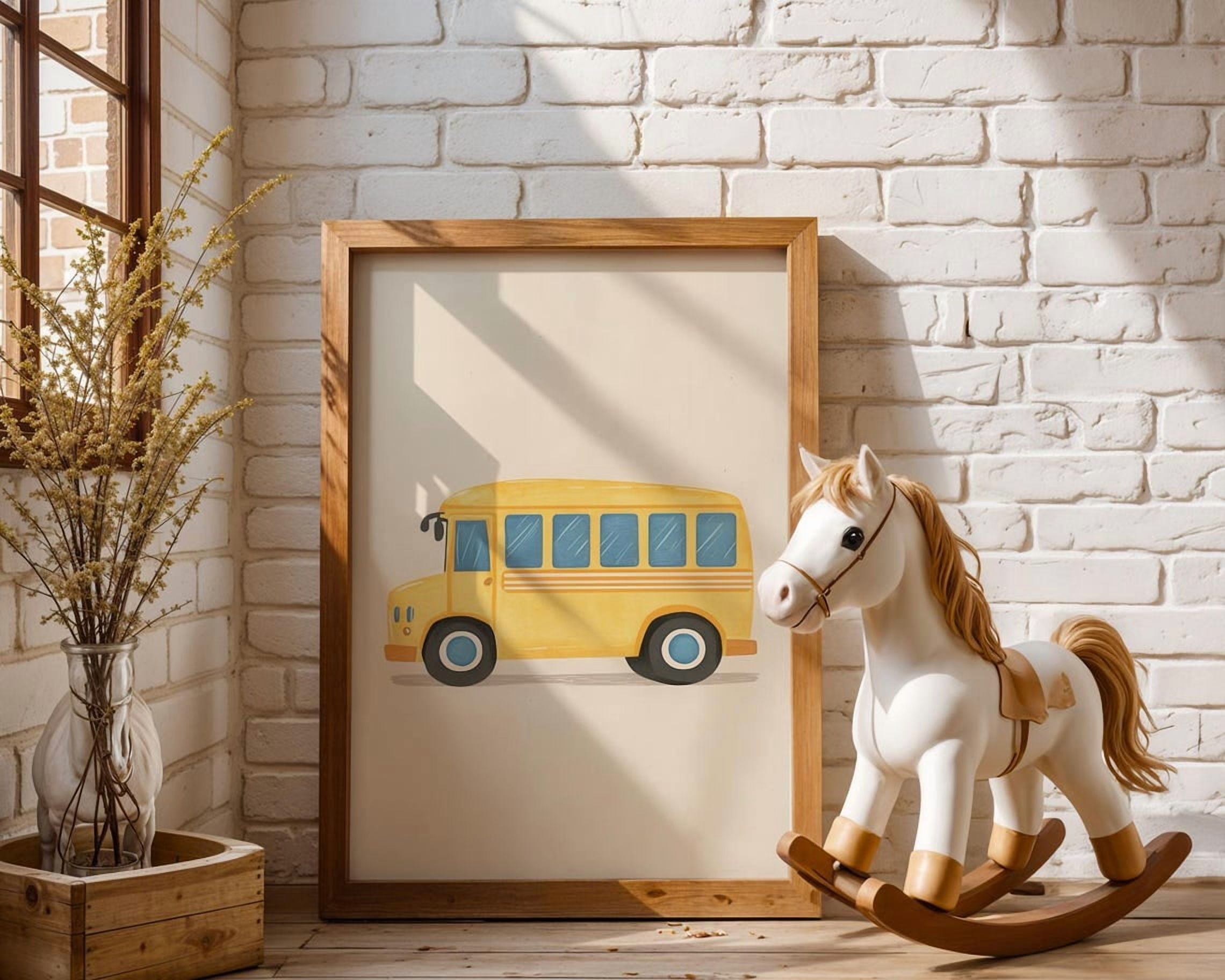 PosterArt Yellow School Bus Poster Wall Art, Bright Playful ...