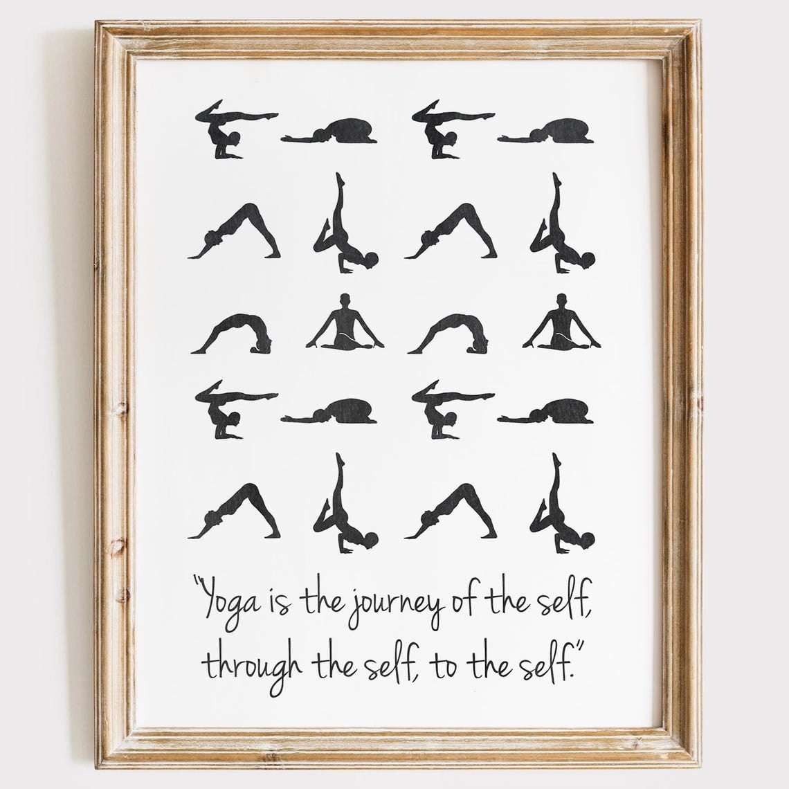 PosterArt Yoga Poses Wall Art Print Inspirational Décor for Studio or ...