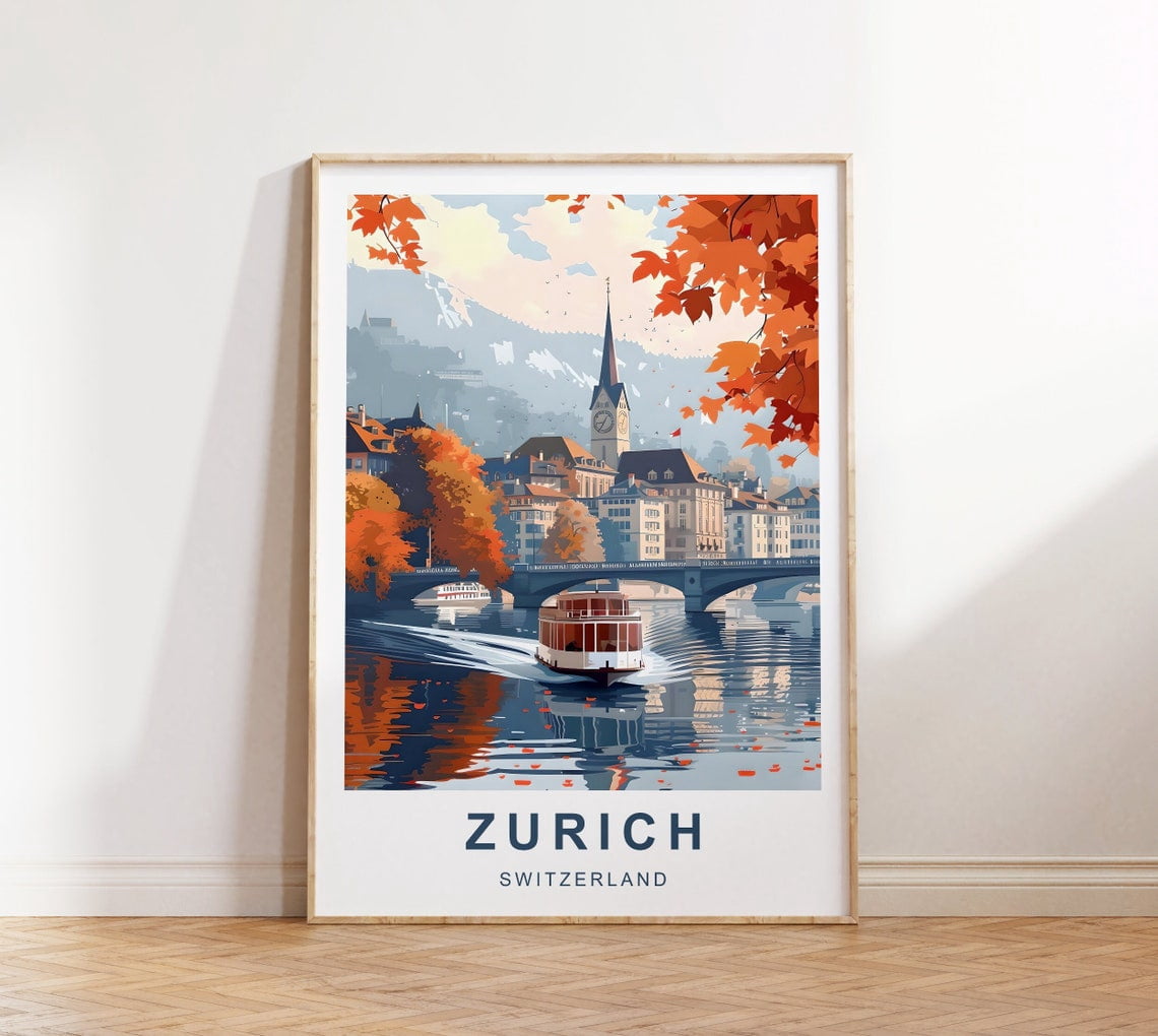 PosterArt Zurich Travel Poster Zurich Balcony Zurich Print Zurich ...