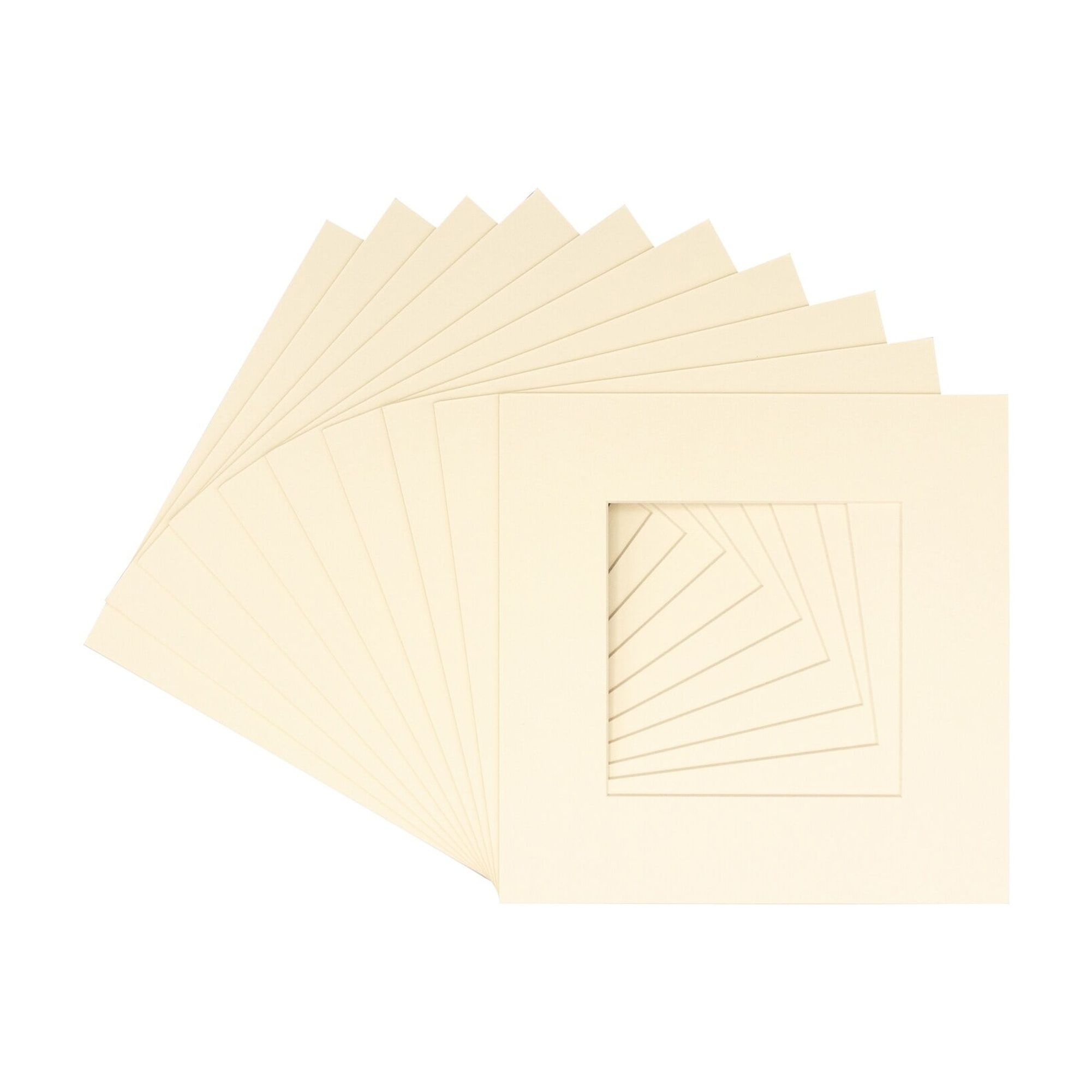 PosterPalooza 12x12 Mat for 8x8 Photo - Textured Cream Matboard for ...