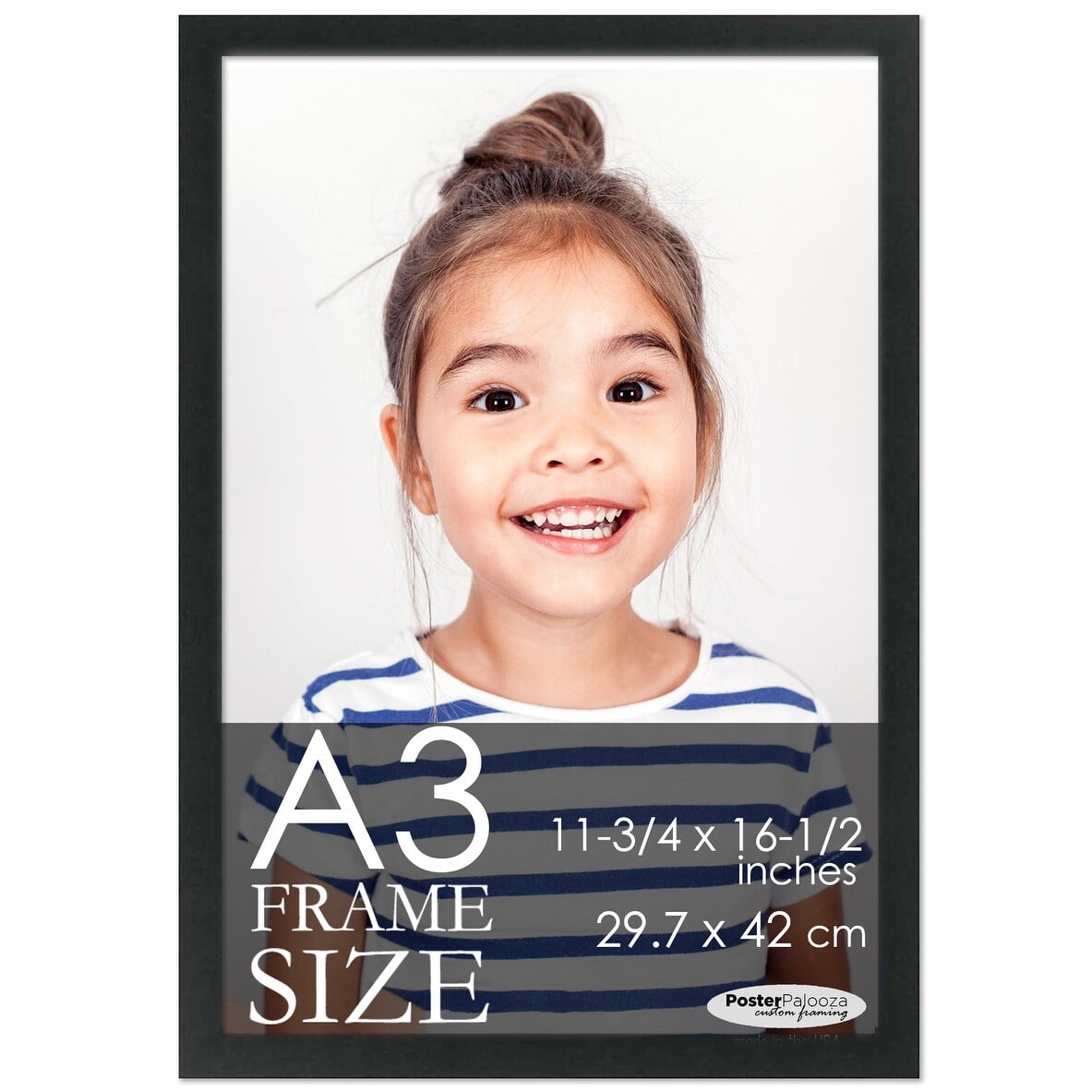 Posterpalooza A3 Frame Black Modern Minimalist Wooden 11 75x16 5