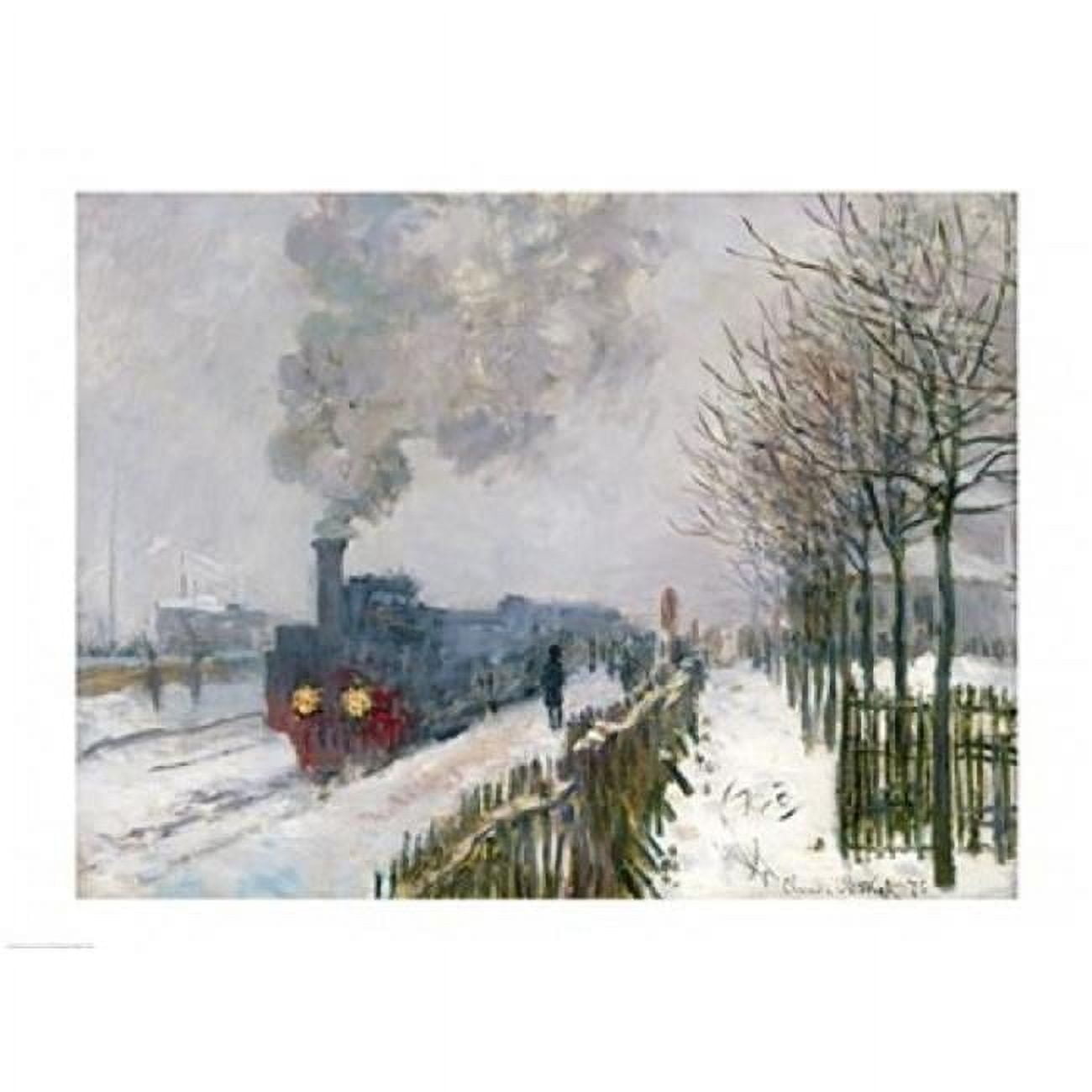 Posterazzi BALMMT7218 Train in The Snow Or The Locomotive 1875 Poster ...