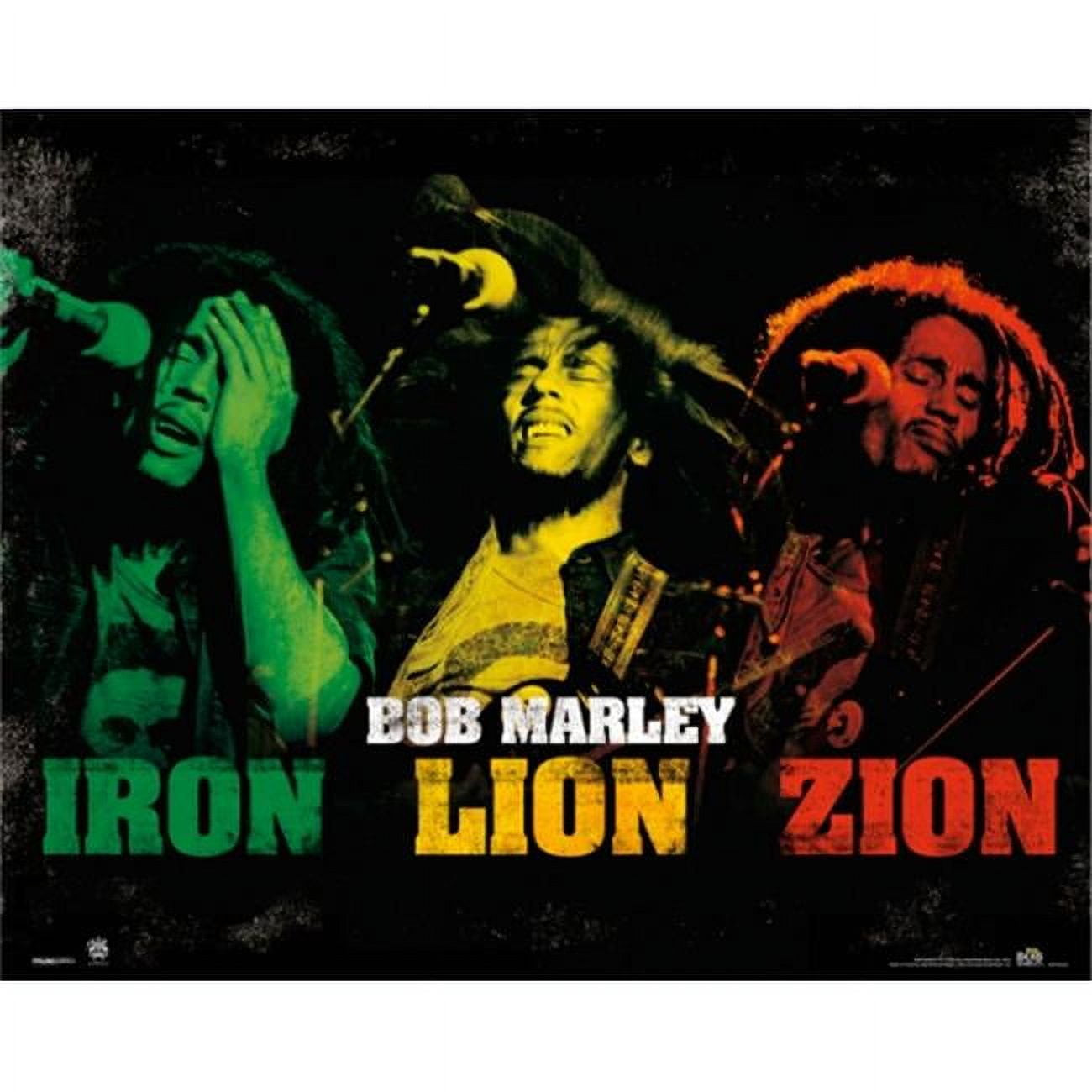 Posterazzi Bob Marley - Iron Lion Zion Colors Poster Print - 16 x 20 in ...
