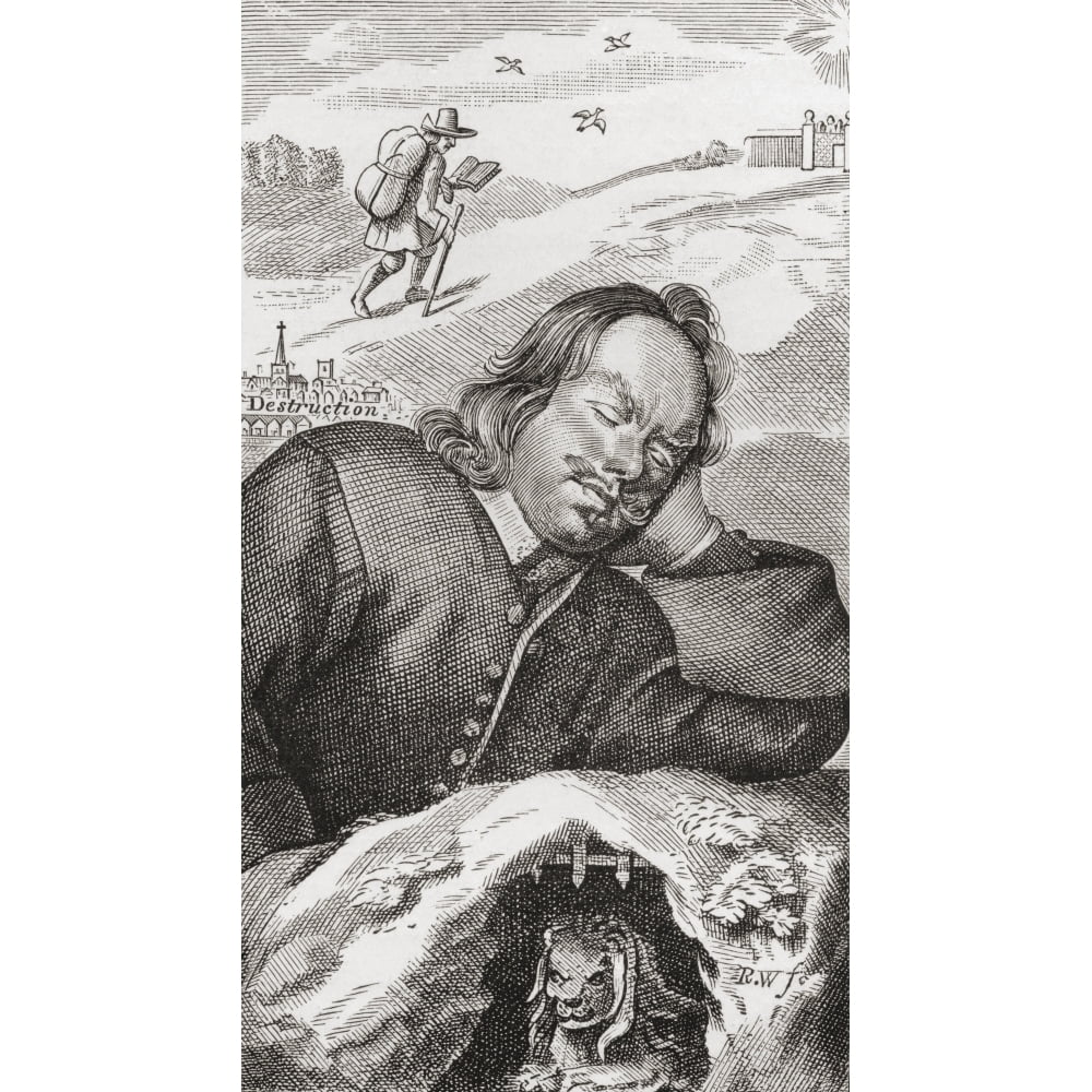 Posterazzi Bunyans Dream. Frontispiece to Pilgrims Progress, 1680 John ...